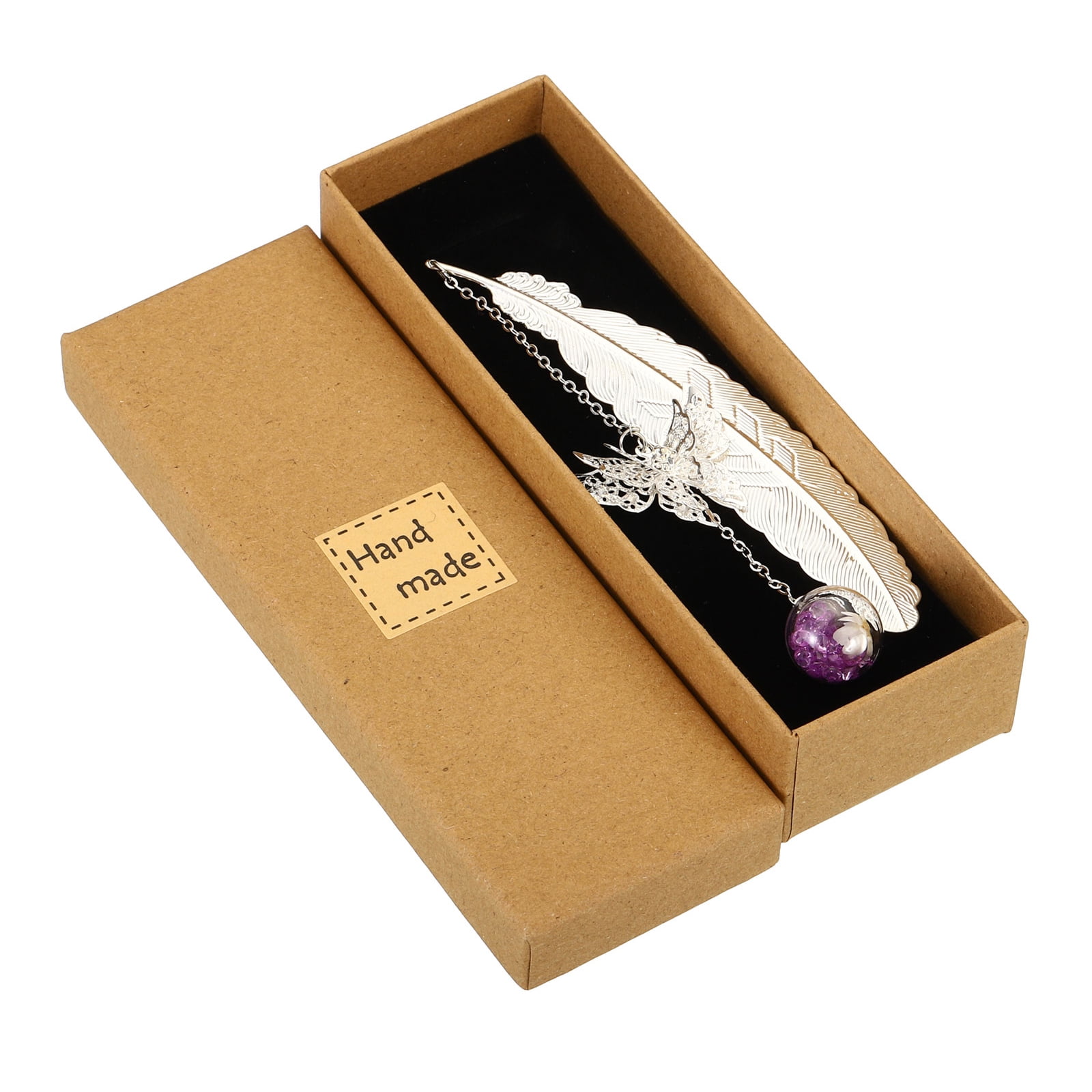 Uxcell Fancy Metal Feather Bookmarks for Adults, Butterfly Pendant ...