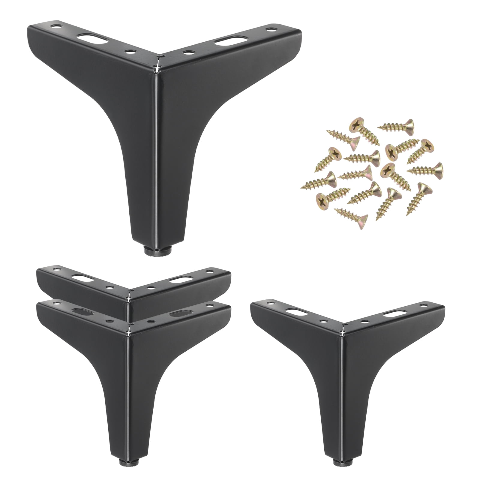 Uxcell Metal Furniture Legs Triangle Feet DIY Replacement Leg Modern ...