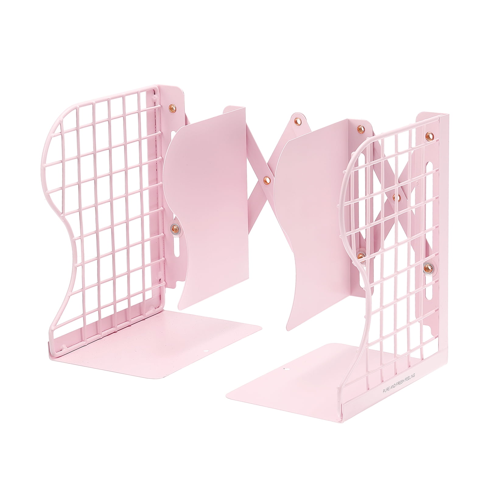 Uxcell Metal Grid Retractable Bookend, 5.91x4.33x7.68'', Pink - Walmart.com