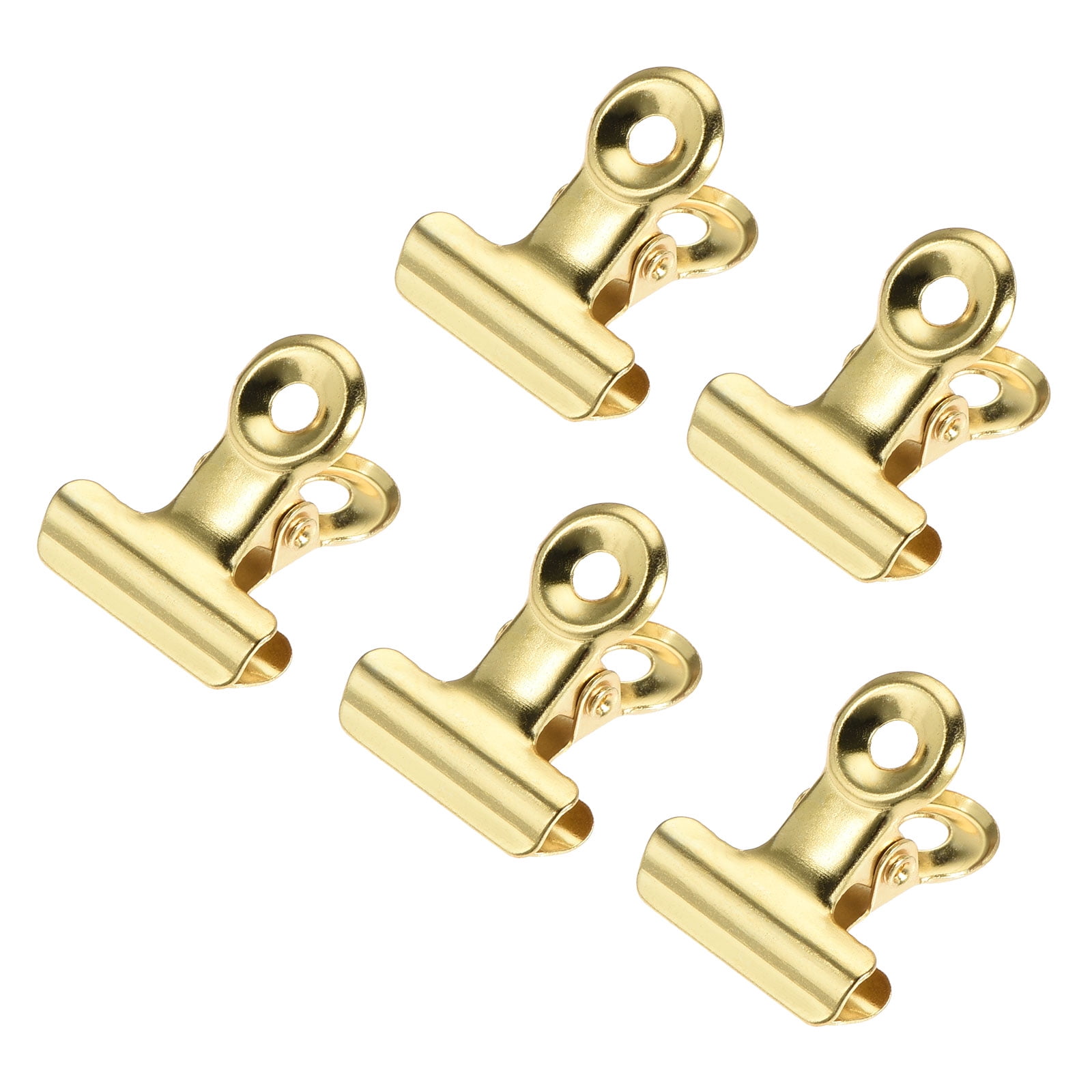 Uxcell Metal Hinge Clip Clamp 22mm Small Binder Clips Golden Tone, 25 ...