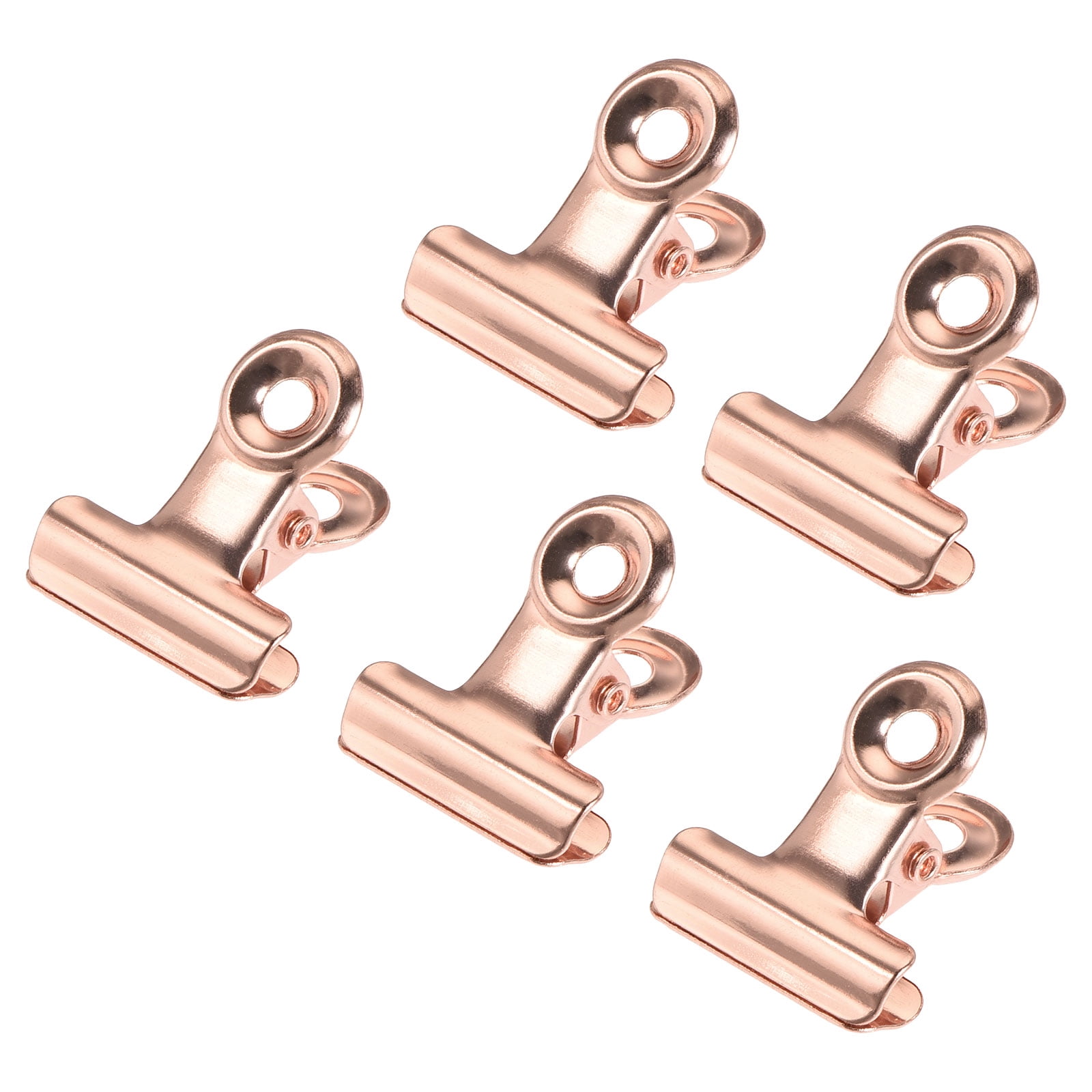 Uxcell Metal Hinge Clip Clamp Small Binder Clips Rose Gold 0.94x0.86x0 ...