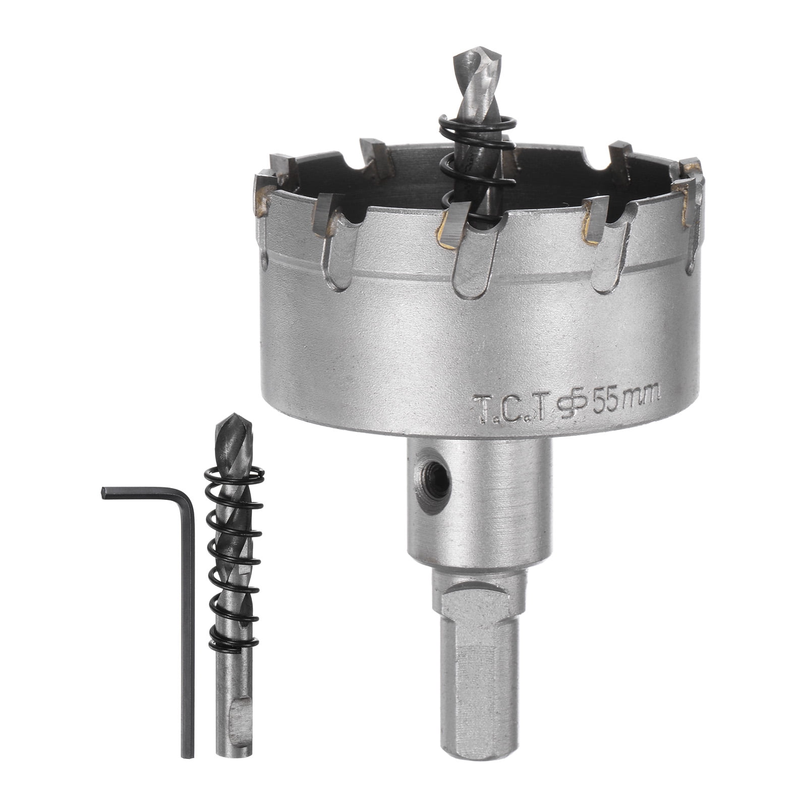 Uxcell Metal Hole Saw Carbide Cutter 55mm / 2.17" Dia for 10mm Thick Stainless Steel, Metal ...