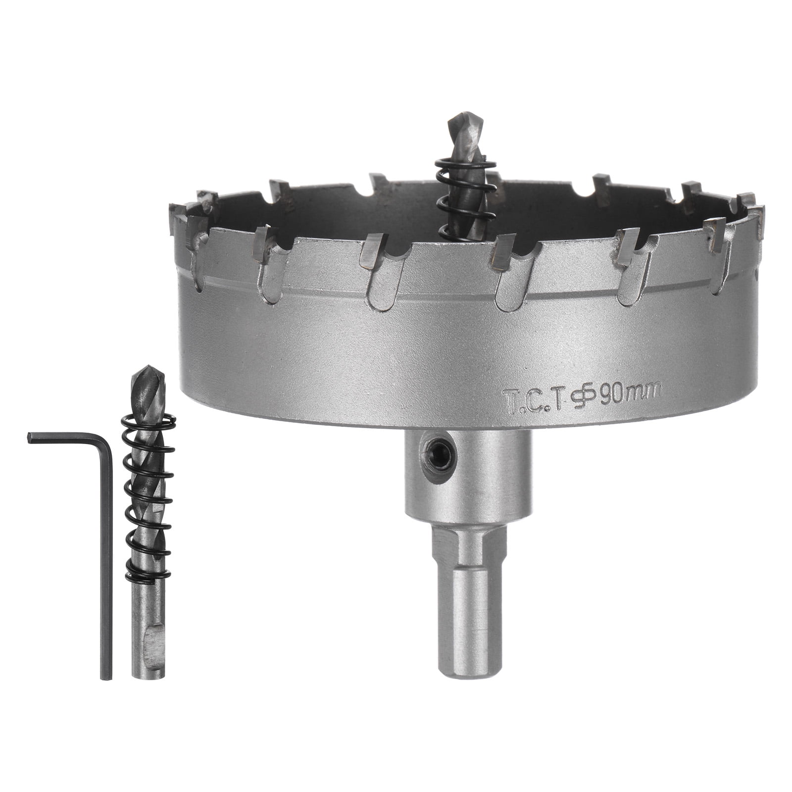 Uxcell Metal Hole Saw Carbide Cutter 90mm / 3.55" Dia for 10mm Thick Stainless Steel, Metal ...