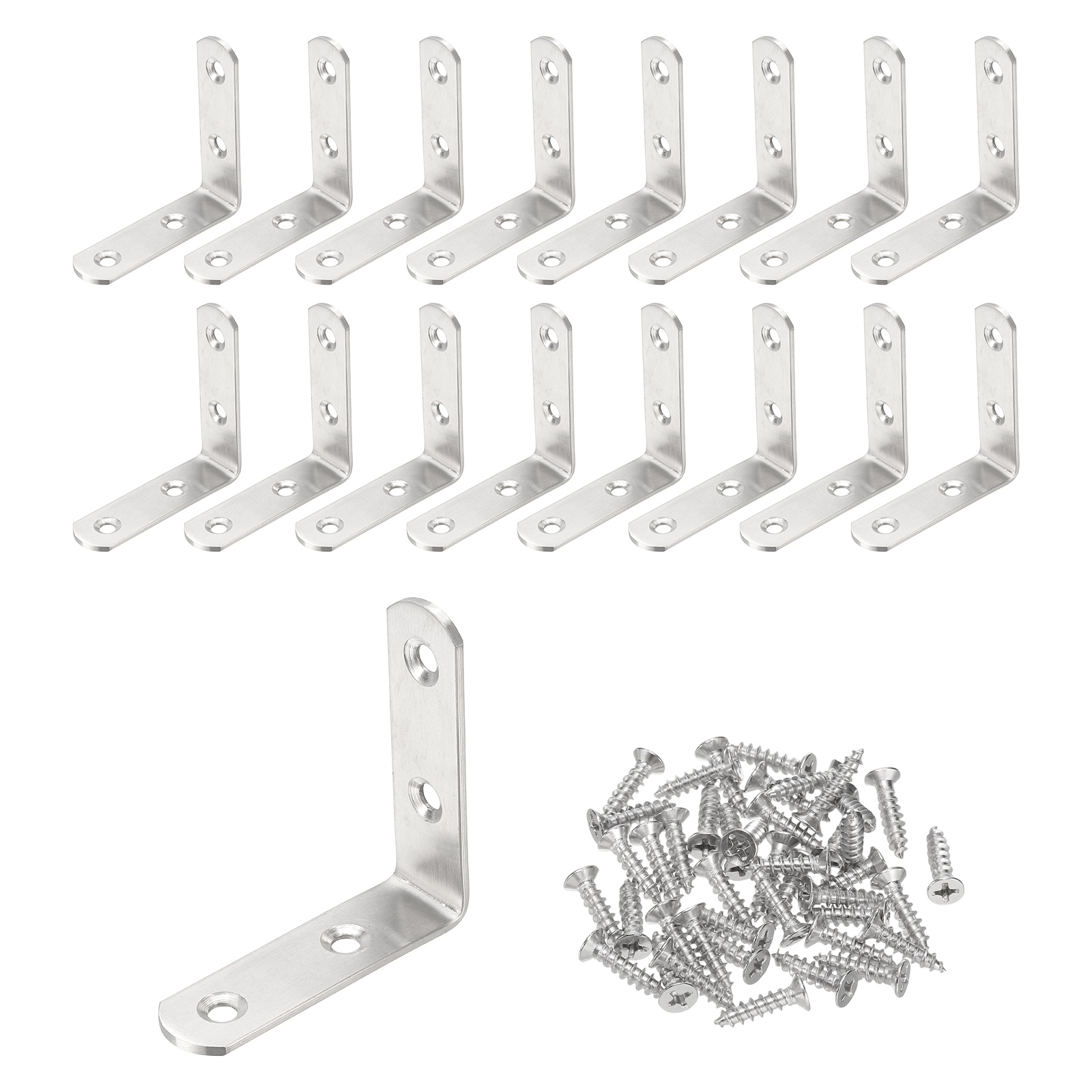 Uxcell Metal L-shape Brackets, 90 Degree Bracket Corner Braces ...