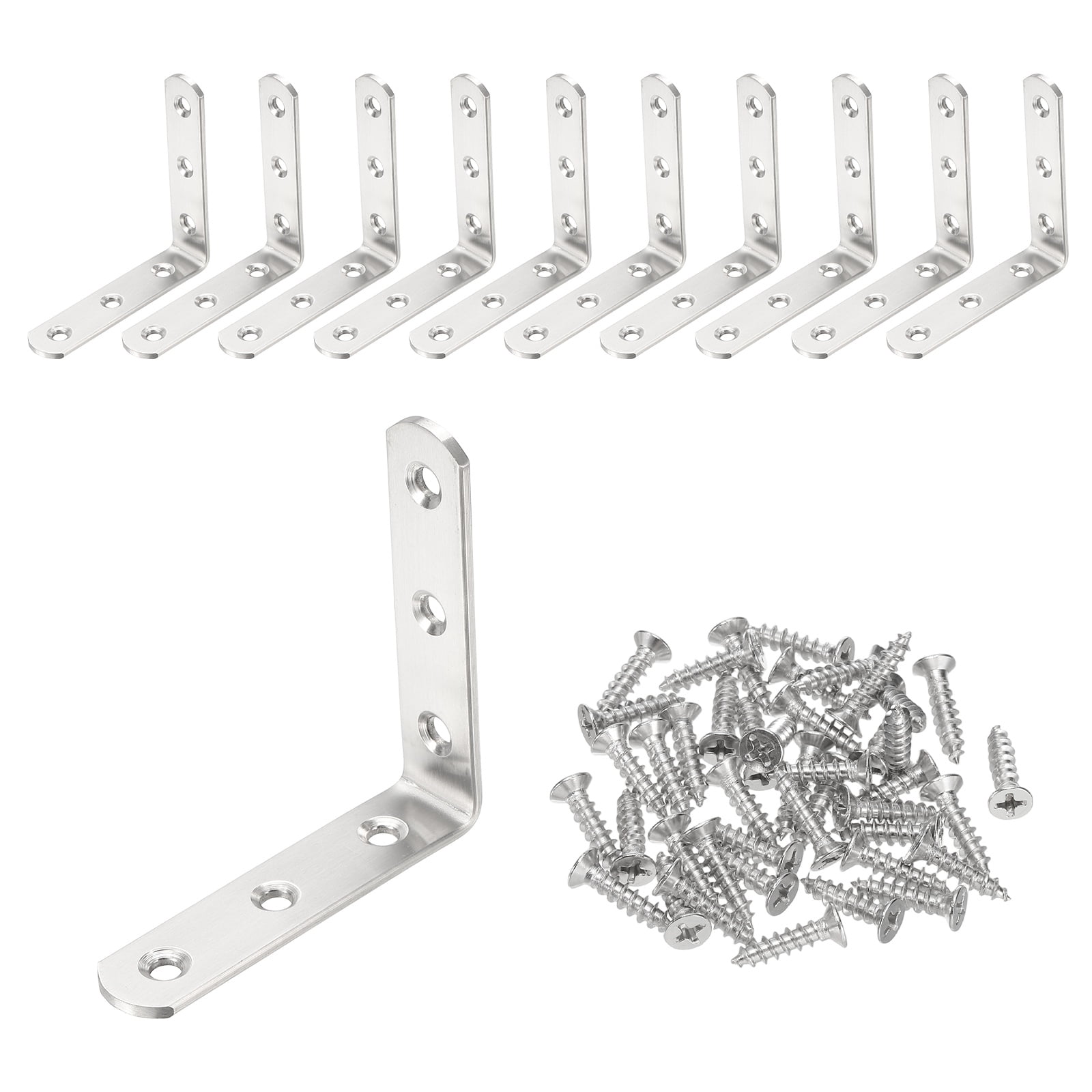 Uxcell Metal L-shape Brackets, 90 Degree Bracket Corner Braces ...