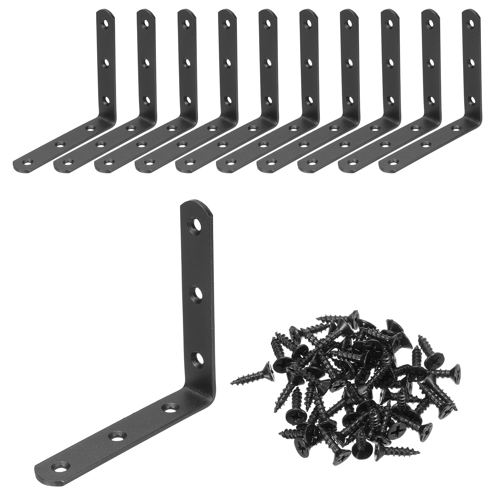 Uxcell Metal L-shape Brackets, 90 Degree l Bracket Corner Braces Cold ...