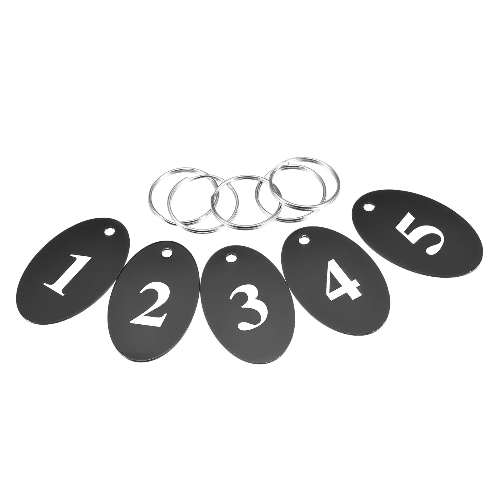 Uxcell Metal Number Tags Key Tag with Ring, 1-5 Numbered Oval 50x30mm ...