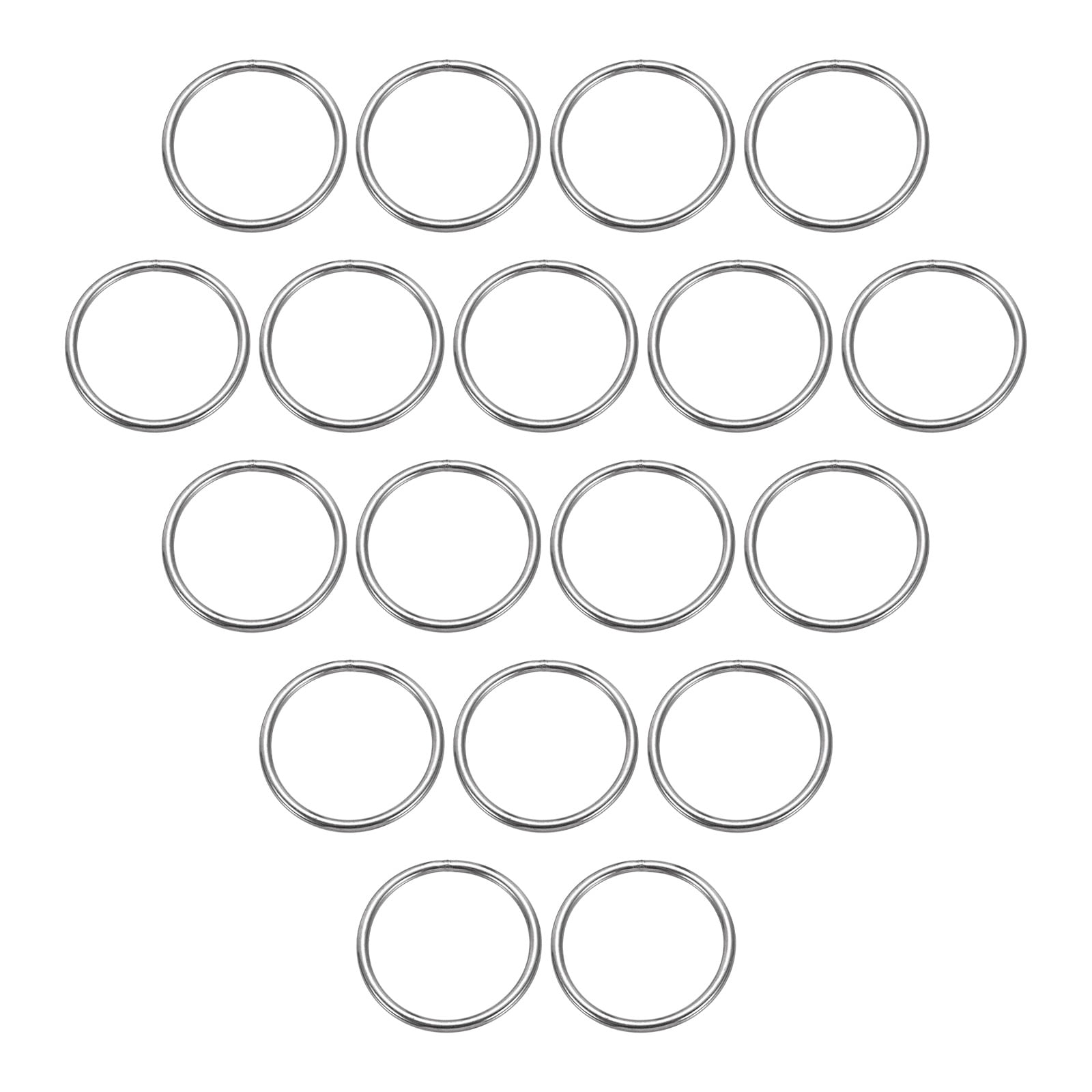 Uxcell Metal O Rings Stainless Steel Seamless Welding O-Ring Solid ...