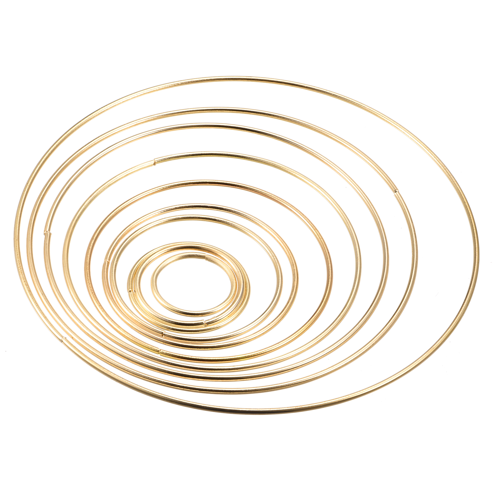 Uxcell Metal O Rings 10 Sizes Non-Welded Hoops Gold Tone 10 Pack ...