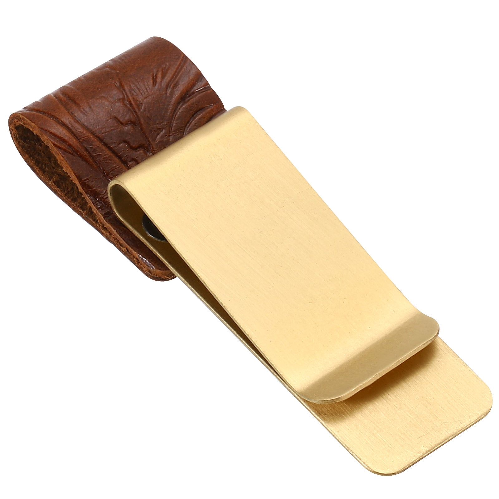 Uxcell Metal Pen Loop Notebook Clip Carved Leather Holder Sleeve ...