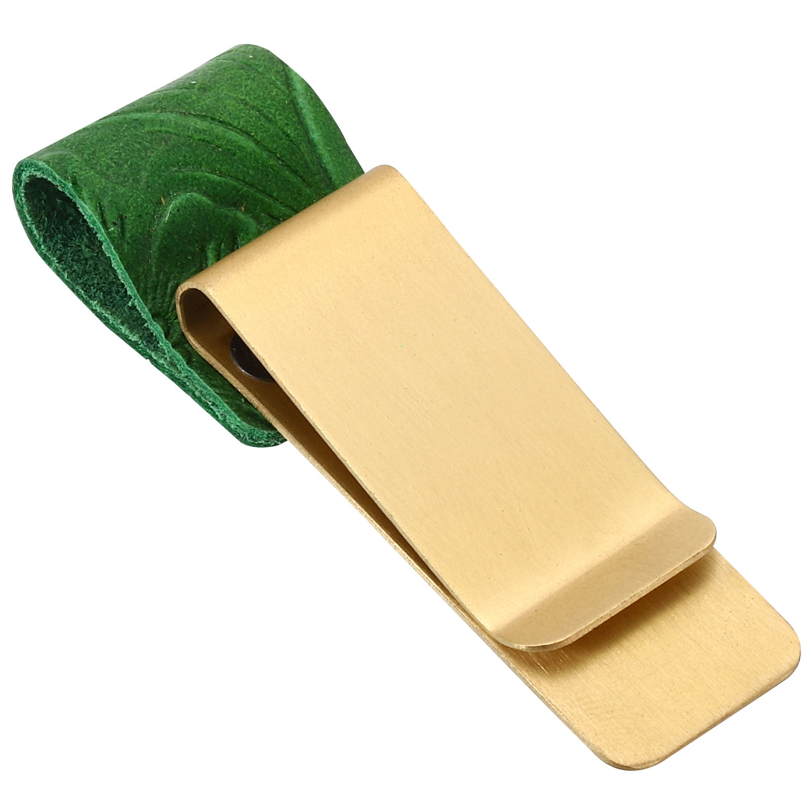 Uxcell Metal Pen Loop Notebook Clip Carved Leather Holder Sleeve, Green ...