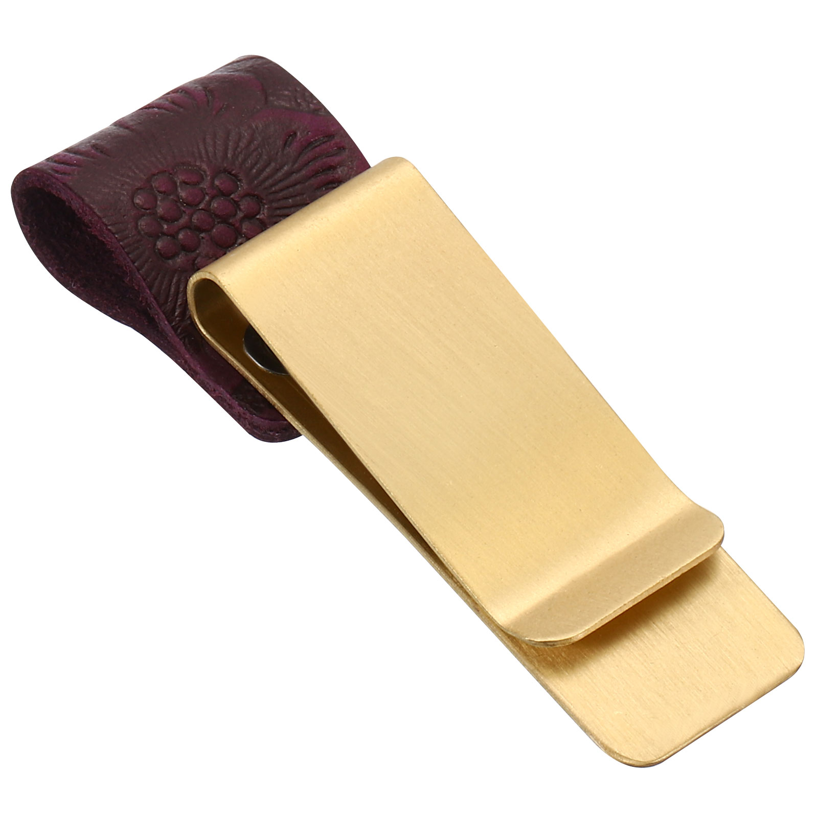 Uxcell Metal Pen Loop Notebook Clip Carved Leather Holder Sleeve ...