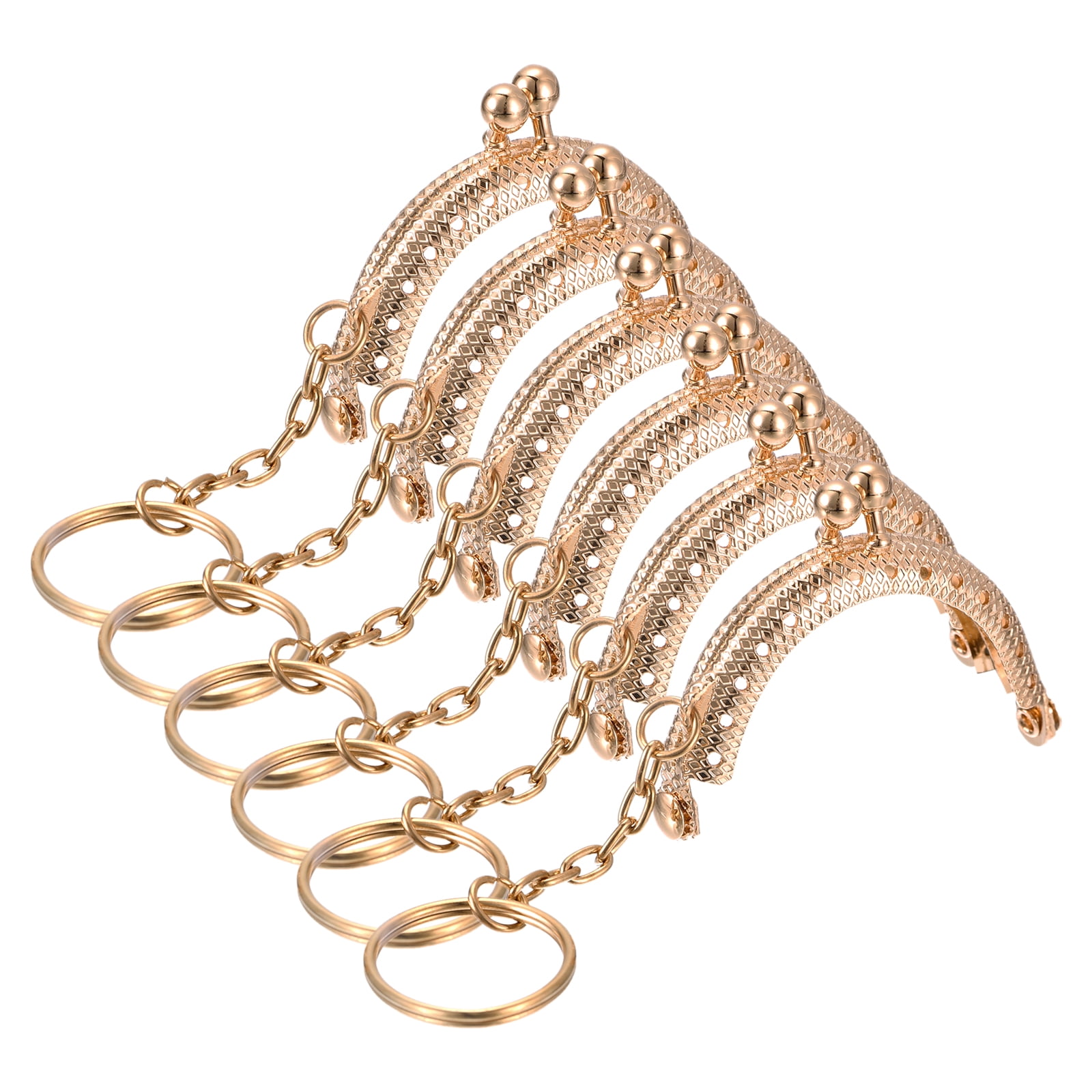 Uxcell Metal Purse Frames, 2" 6Pack Kiss Lock Clasp Frame for Coin Bag ...