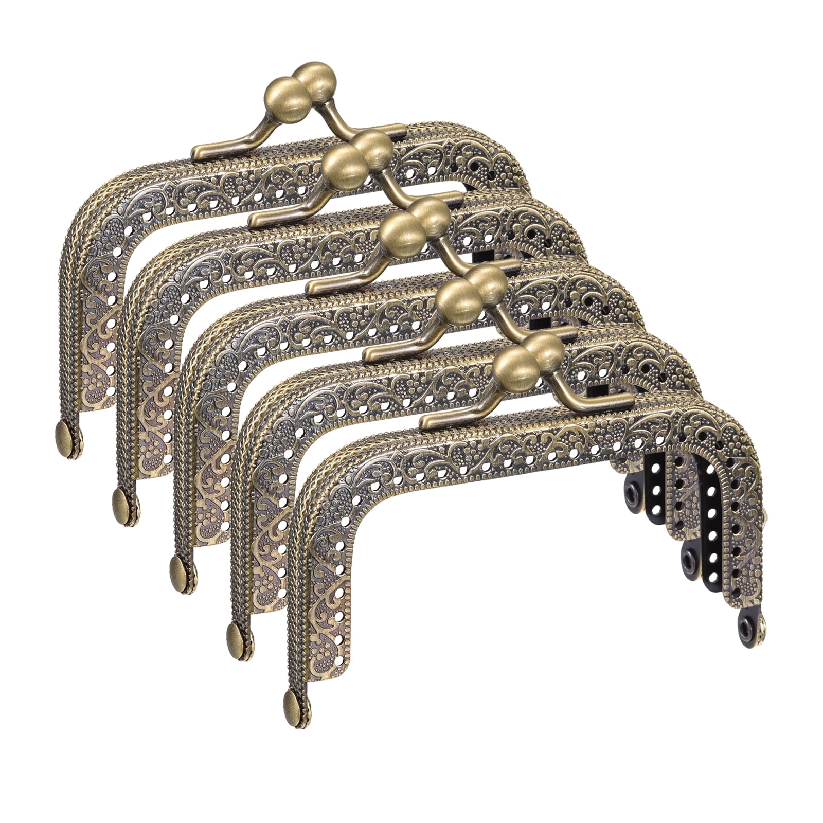 Uxcell Metal Purse Frames, 3.3" 5Pack Kiss Lock Clasp Frame for Coin ...