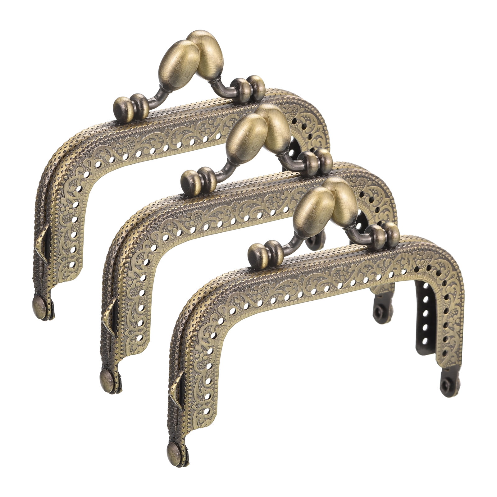 Uxcell Metal Purse Frames, 3.35" 3Pack Kiss Lock Clasp Frame for Coin ...