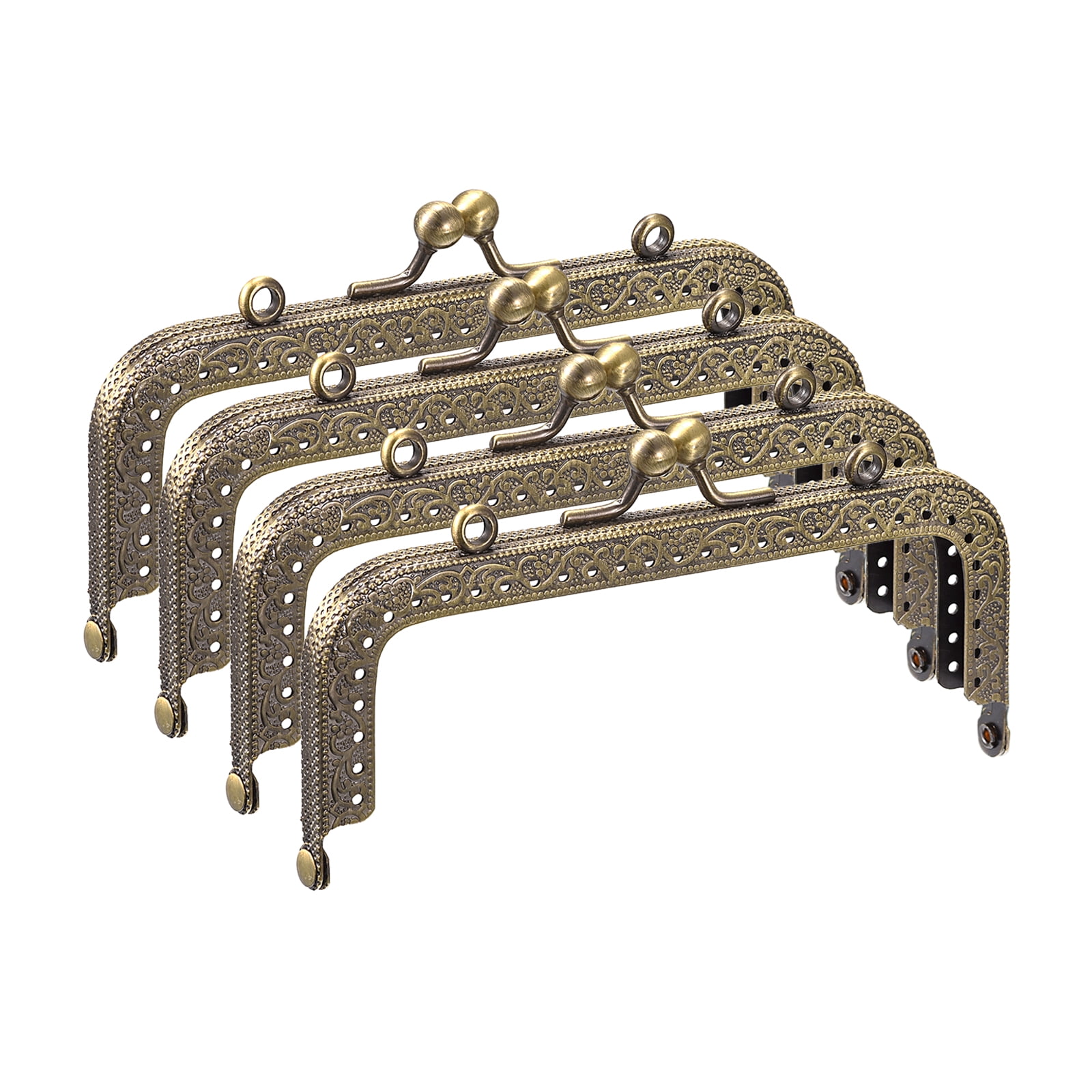 Uxcell Metal Purse Frames, 4.9" 4Pack Kiss Lock Clasp Frame for Coin ...