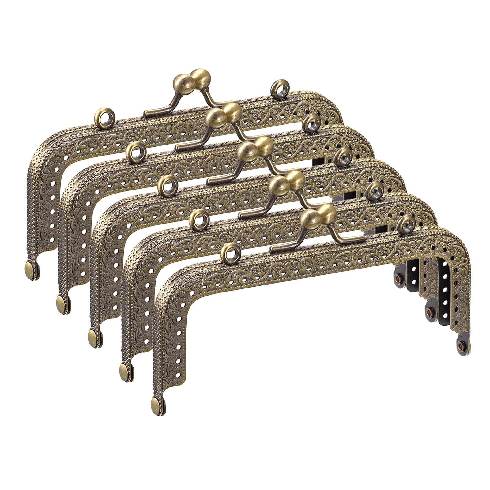 Uxcell Metal Purse Frames, 4.9" 5Pack Kiss Lock Clasp Frame for Coin ...