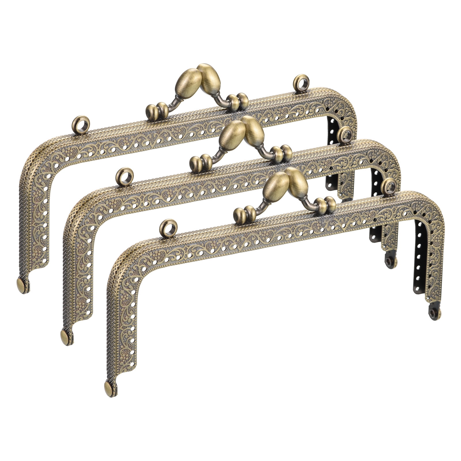 Uxcell Metal Purse Frames, 6.1" 3Pack Kiss Lock Clasp Frame for Coin ...