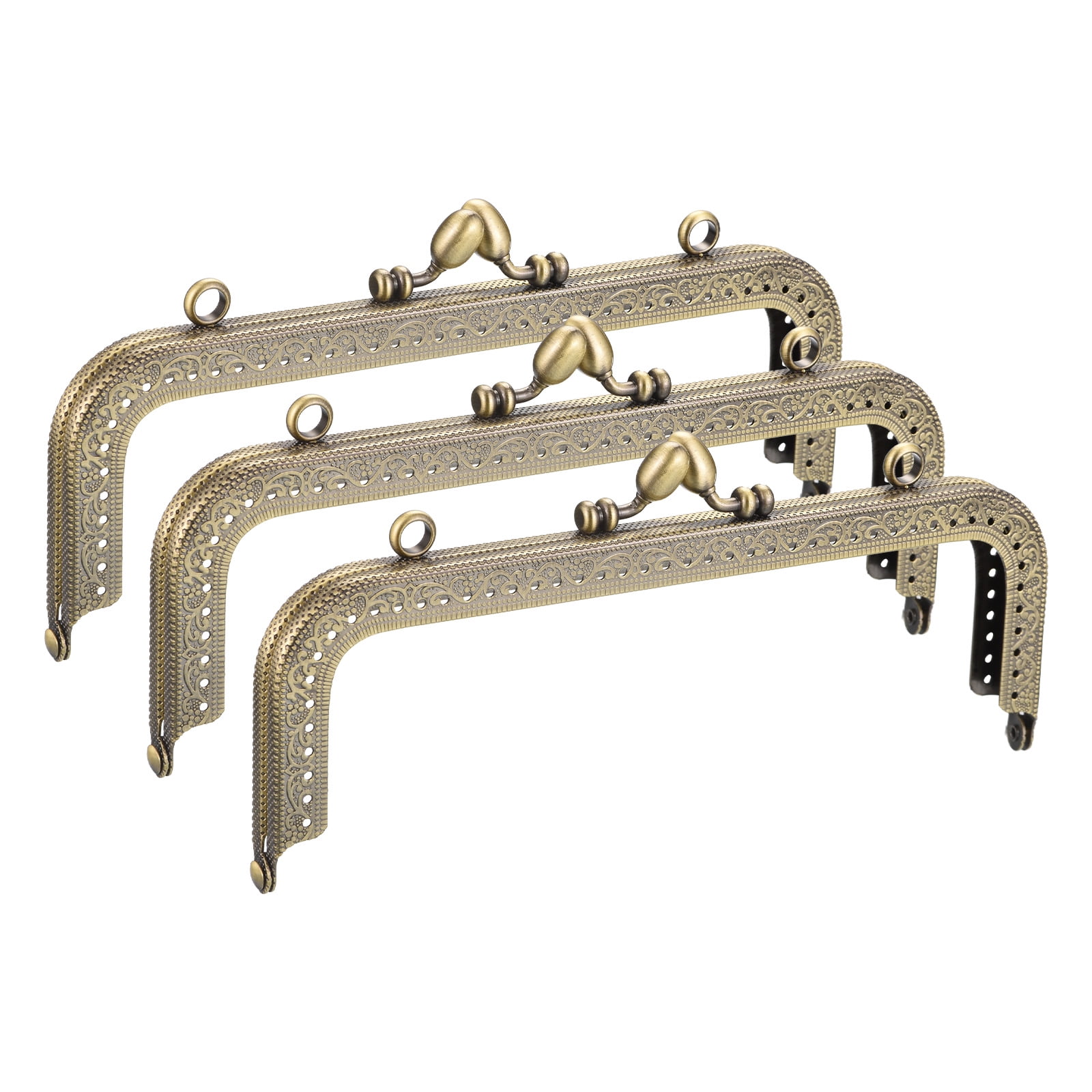 Uxcell Metal Purse Frames, 7.28" 3Pack Kiss Lock Clasp Frame for Coin ...