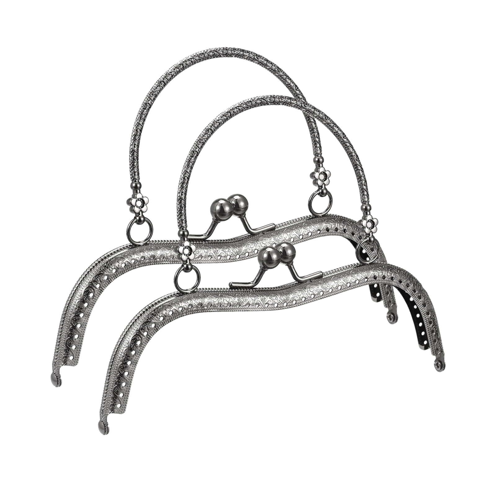 Uxcell Metal Purse Frames, 7.5" 2Pack Kiss Lock Clasp Frame for Coin ...