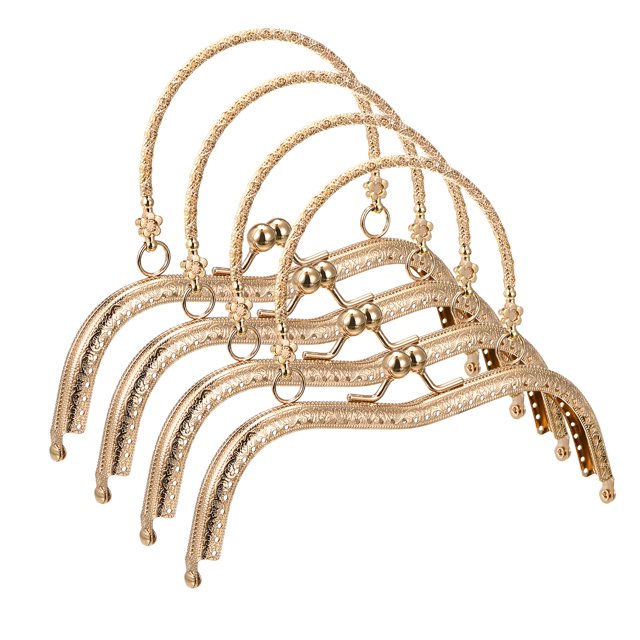 Uxcell Metal Purse Frames, 7.5" 4Pack Kiss Lock Clasp Frame for Coin ...