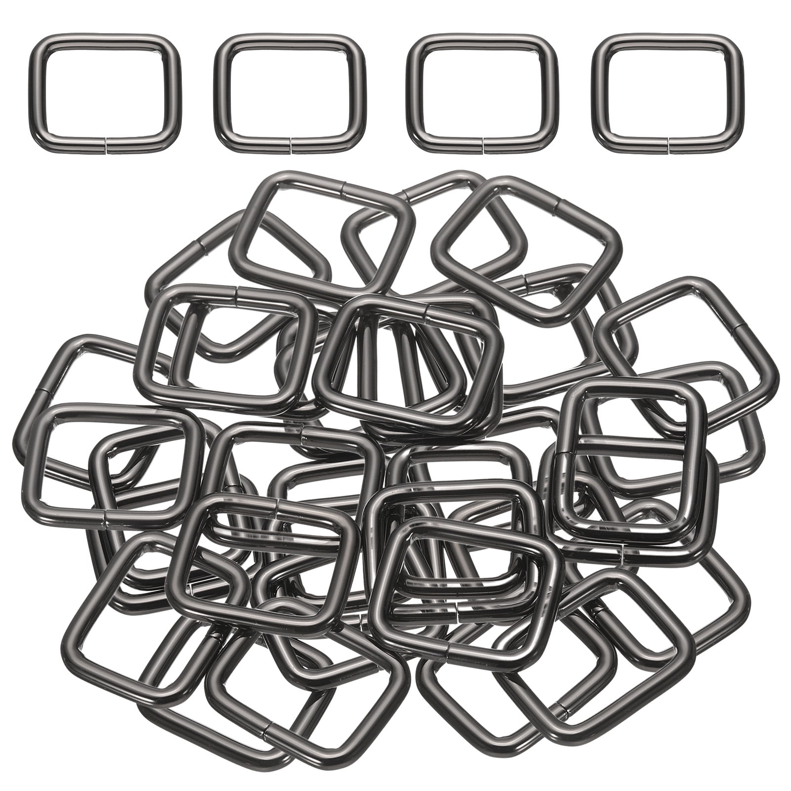 Uxcell 36Pcs Metal Rectangular Ring Buckles, Square Loop Buckles for ...