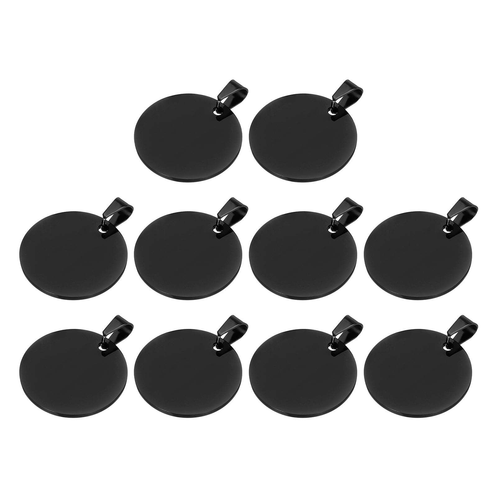 Uxcell Metal Round Tags Stamping,Black Blank Dog Tags 1.18 Inch Circle ...