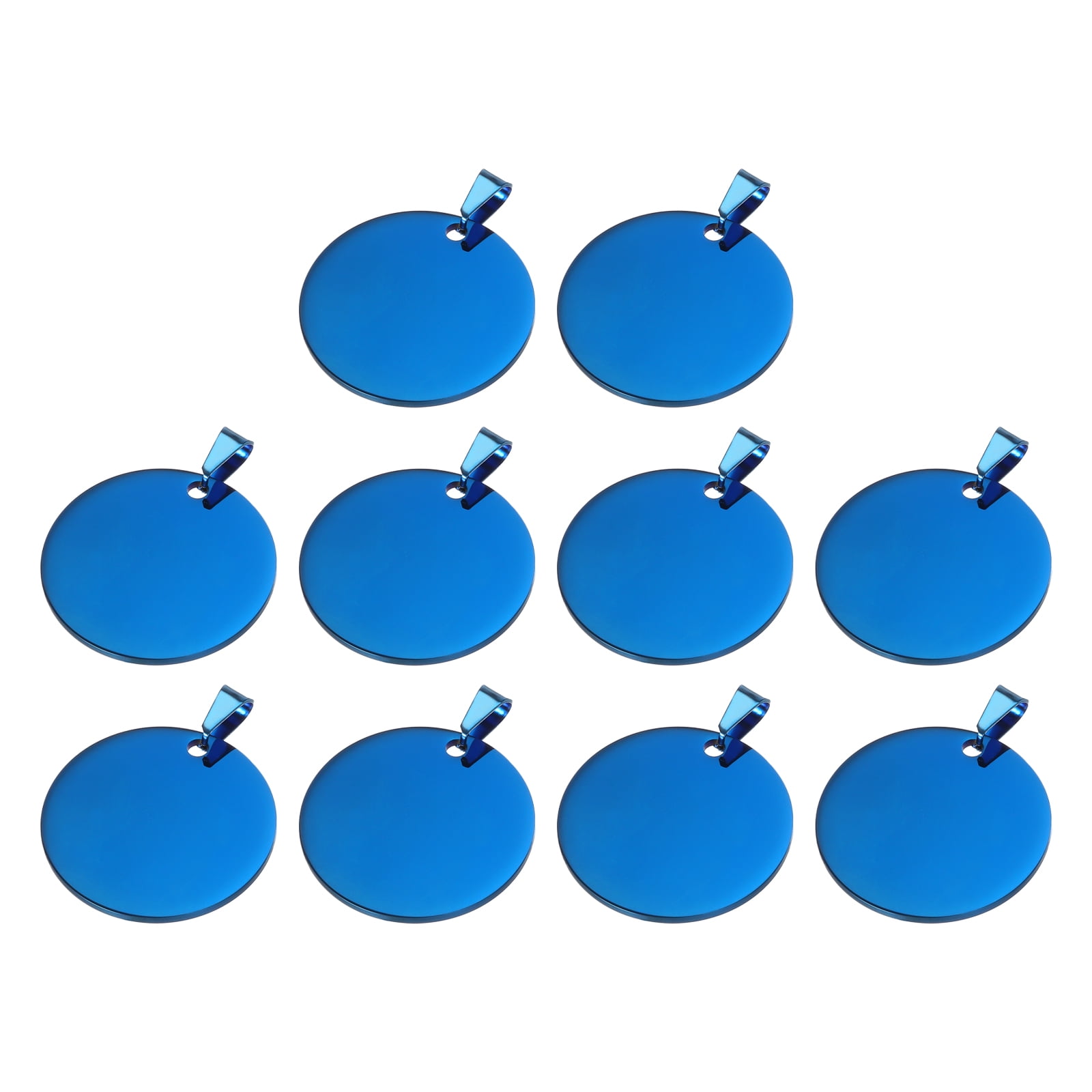 Uxcell Metal Round Tags Stamping,Blue Blank Dog Tags 1.38 Inch Circle ...