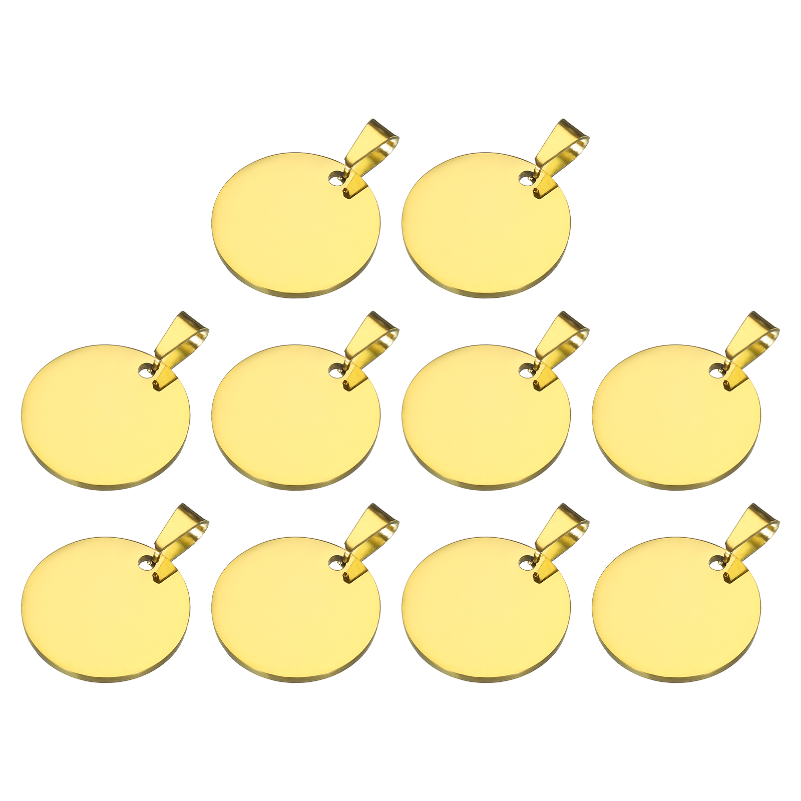Uxcell Metal Round Tags Stamping,Gold Blank Dog Tags 0.98 Inch Circle ...