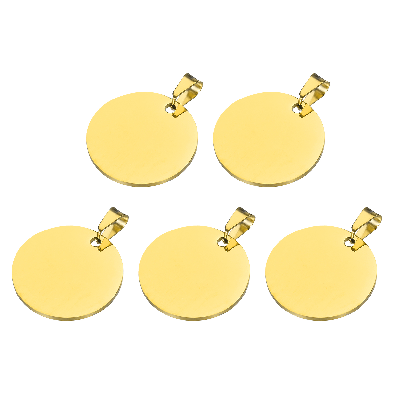 Uxcell Metal Round Tags Stamping,Gold Blank Dog Tags 1.18 Inch Circle ...