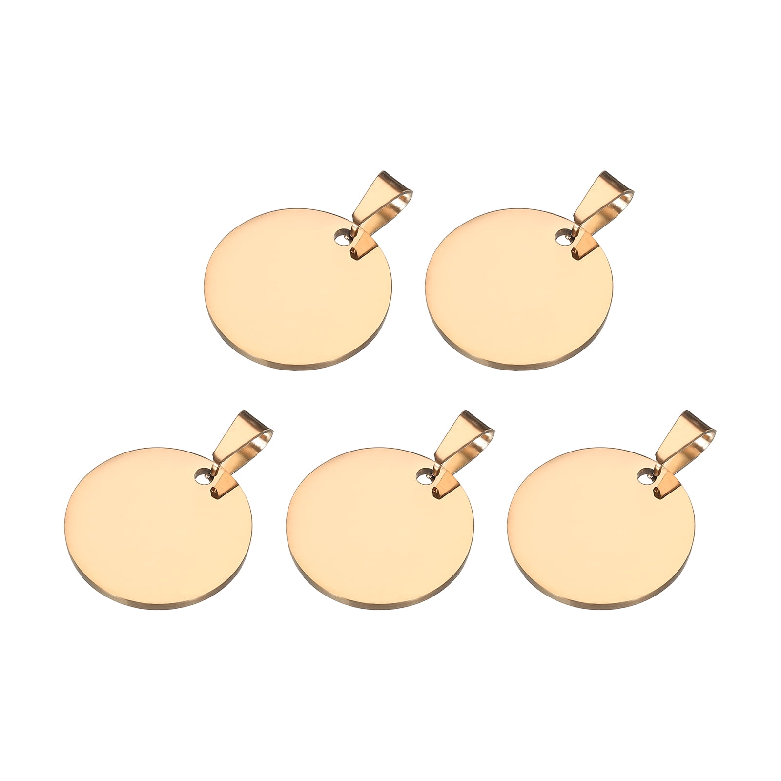 Uxcell Metal Round Tags Stamping,Rose Gold Blank Dog Tags 0.98Inch ...