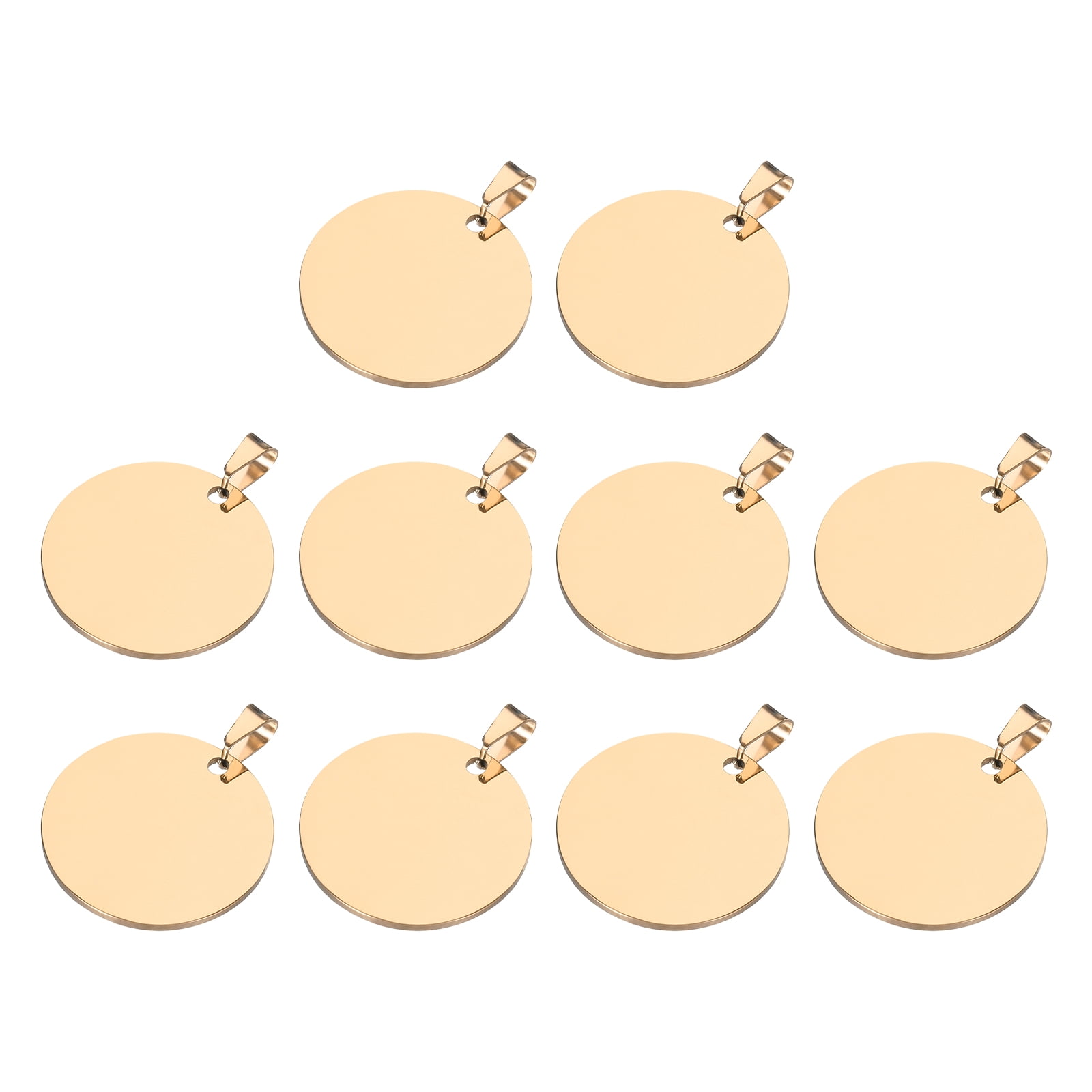 Uxcell Metal Round Tags Stamping,Rose Gold Blank Dog Tags 1.38Inch ...