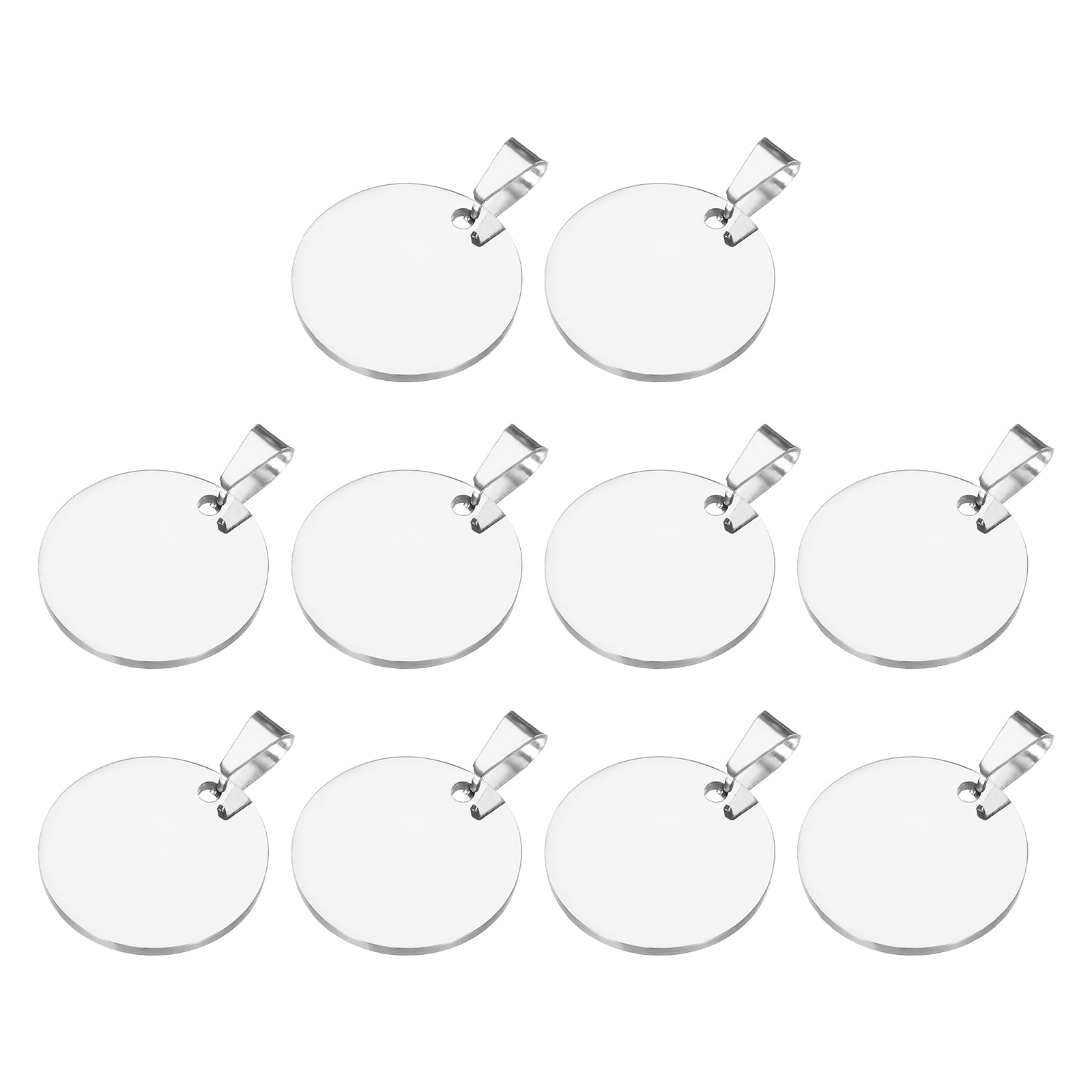 Uxcell Metal Round Tags Stamping,Silver Blank Dog Tags 0.98 Inch Circle ...