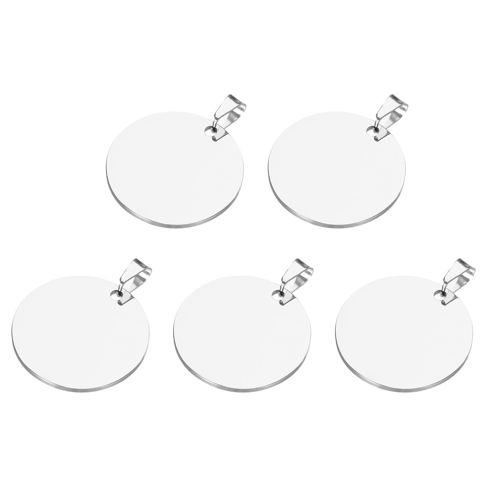 Uxcell Metal Round Tags Stamping,Silver Blank Dog Tags 1.38 Inch Circle ...