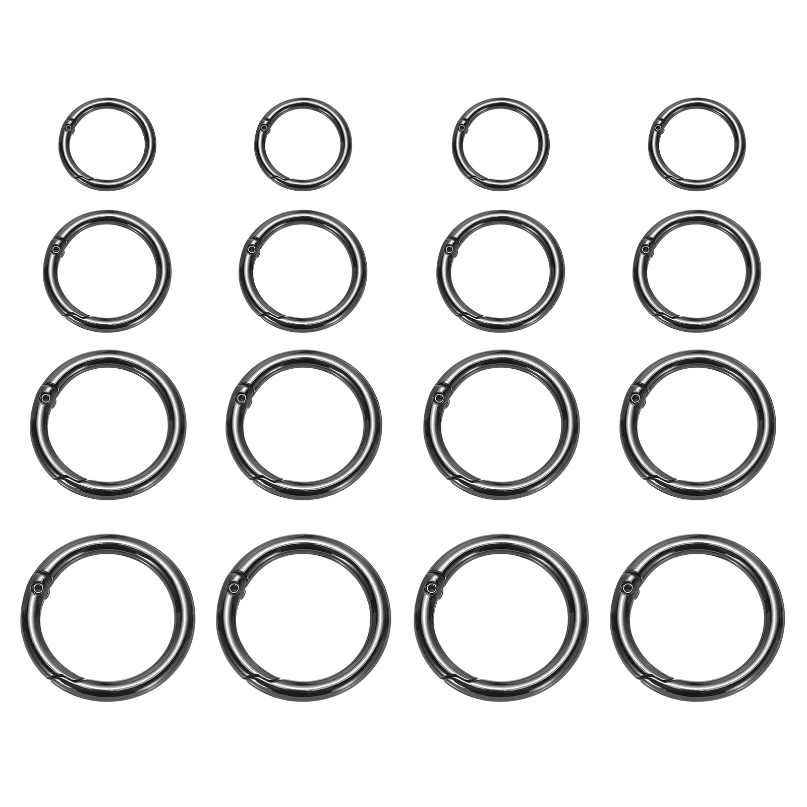 Uxcell Metal Spring O Rings Set Spring Gate O Rings Zinc Alloy Snap ...
