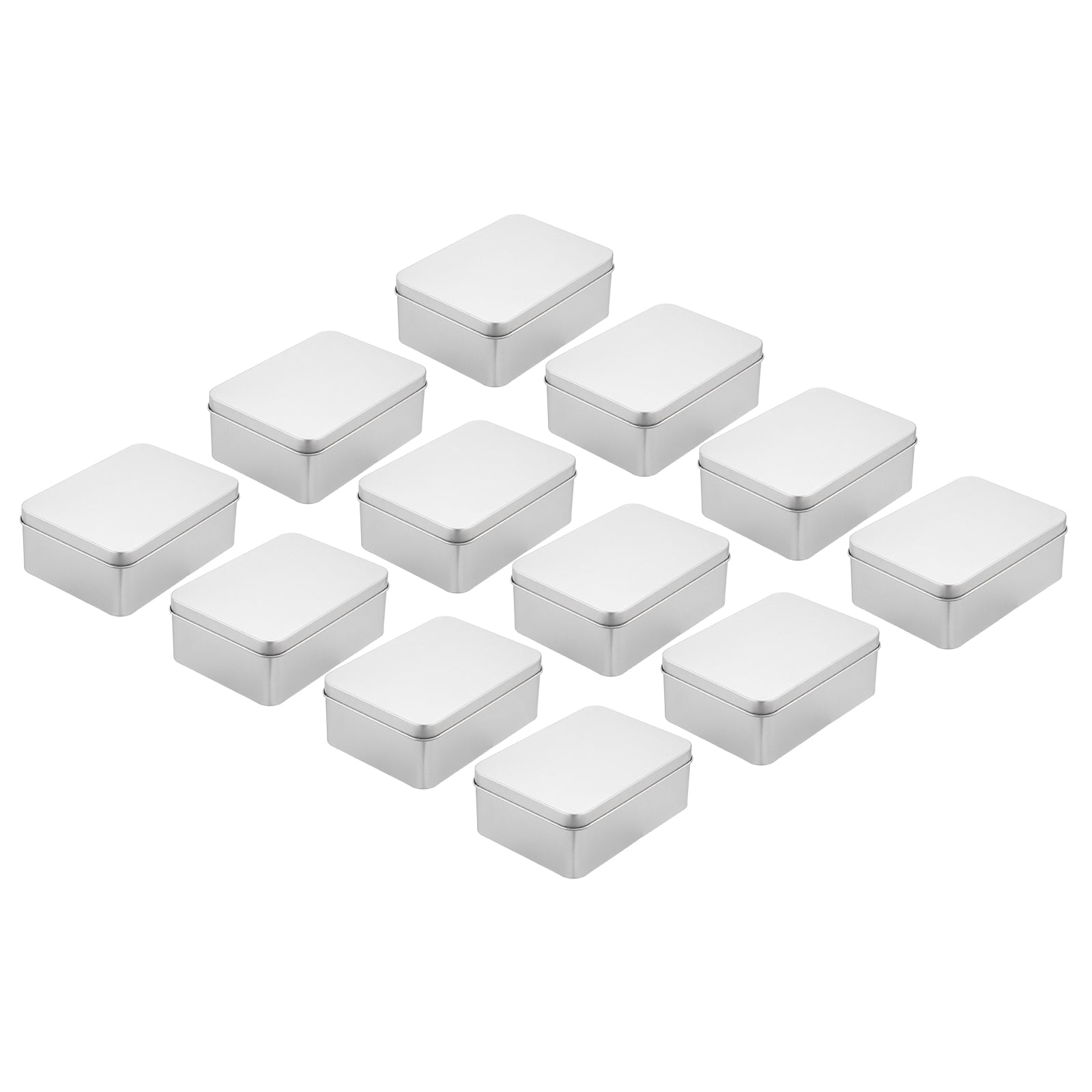 Uxcell Metal Tin Box Containers, 12Pcs 4.9x3.5x1.9 Inch Silver ...