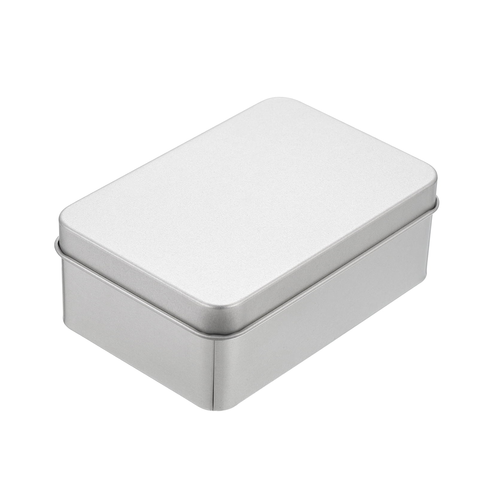 Uxcell Metal Tin Box Containers, 4.2x2.8x1.6 Inch Silver Rectangular ...