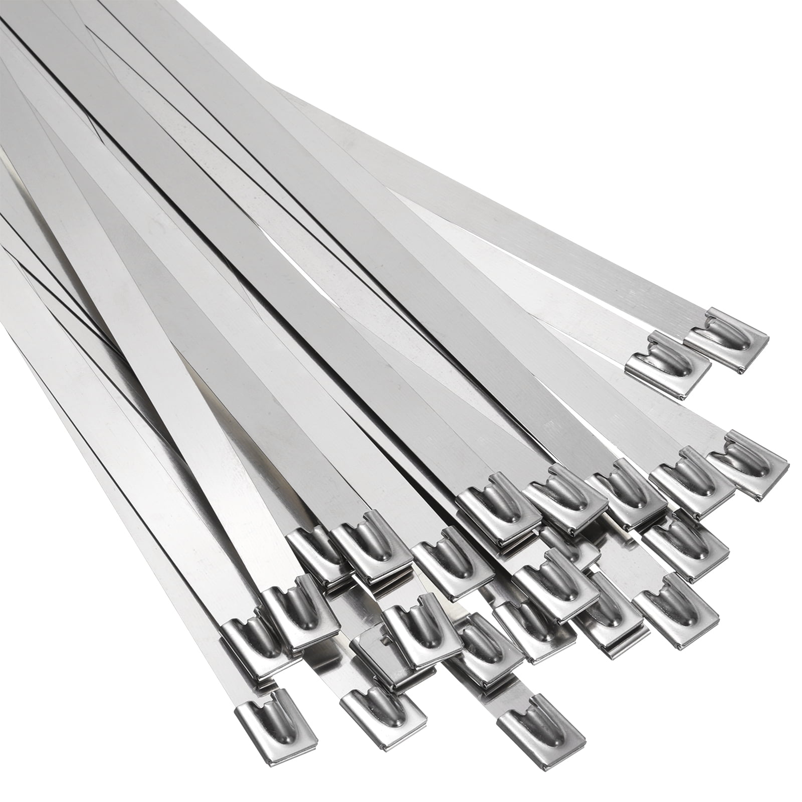 Uxcell Metal Zip Ties, 25 Pcs Self-locking 304 Stainless Steel Cable ...