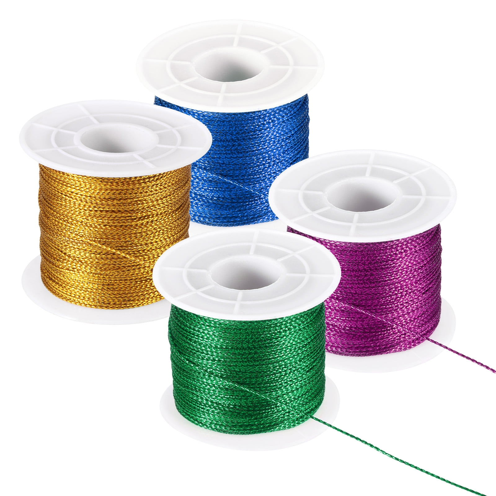 Uxcell Metallic Cord Tinsel Ornament String Tag Cord Non Stretch Twine ...