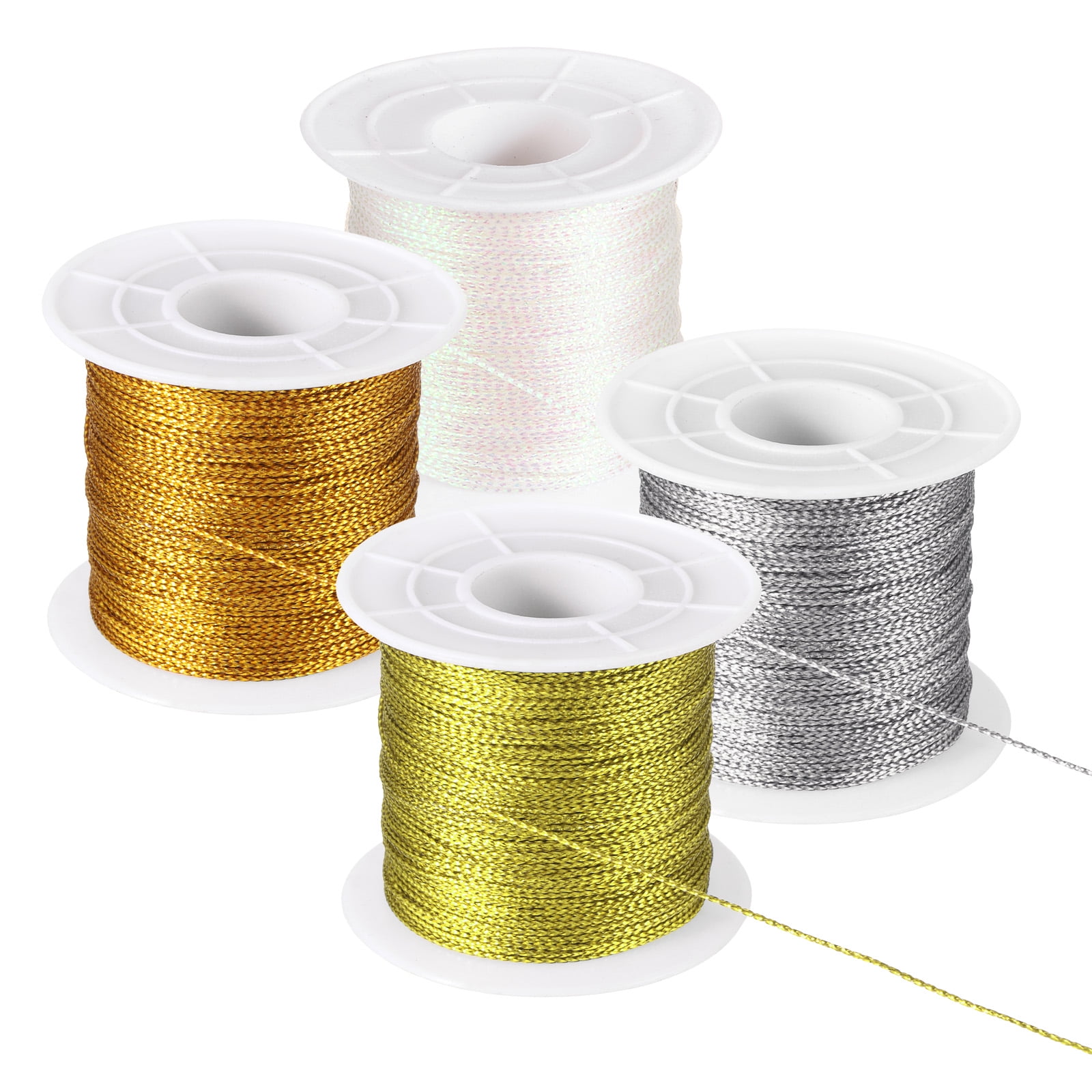 Uxcell Metallic Cord Tinsel Ornament String Tag Cord Non Stretch Twine ...