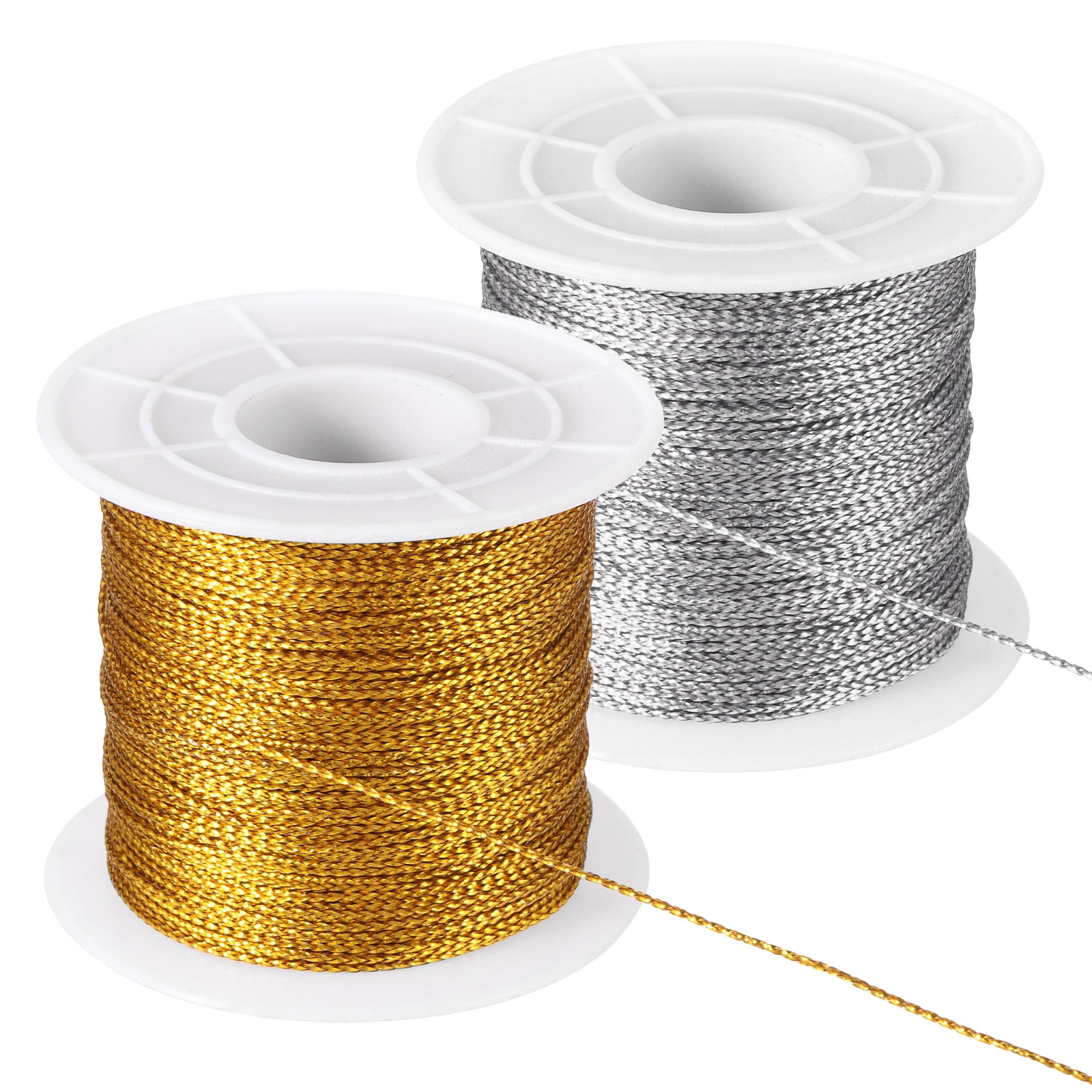 Uxcell Metallic Cord Tinsel Ornament String, Tag Cord Non Stretch Twine ...