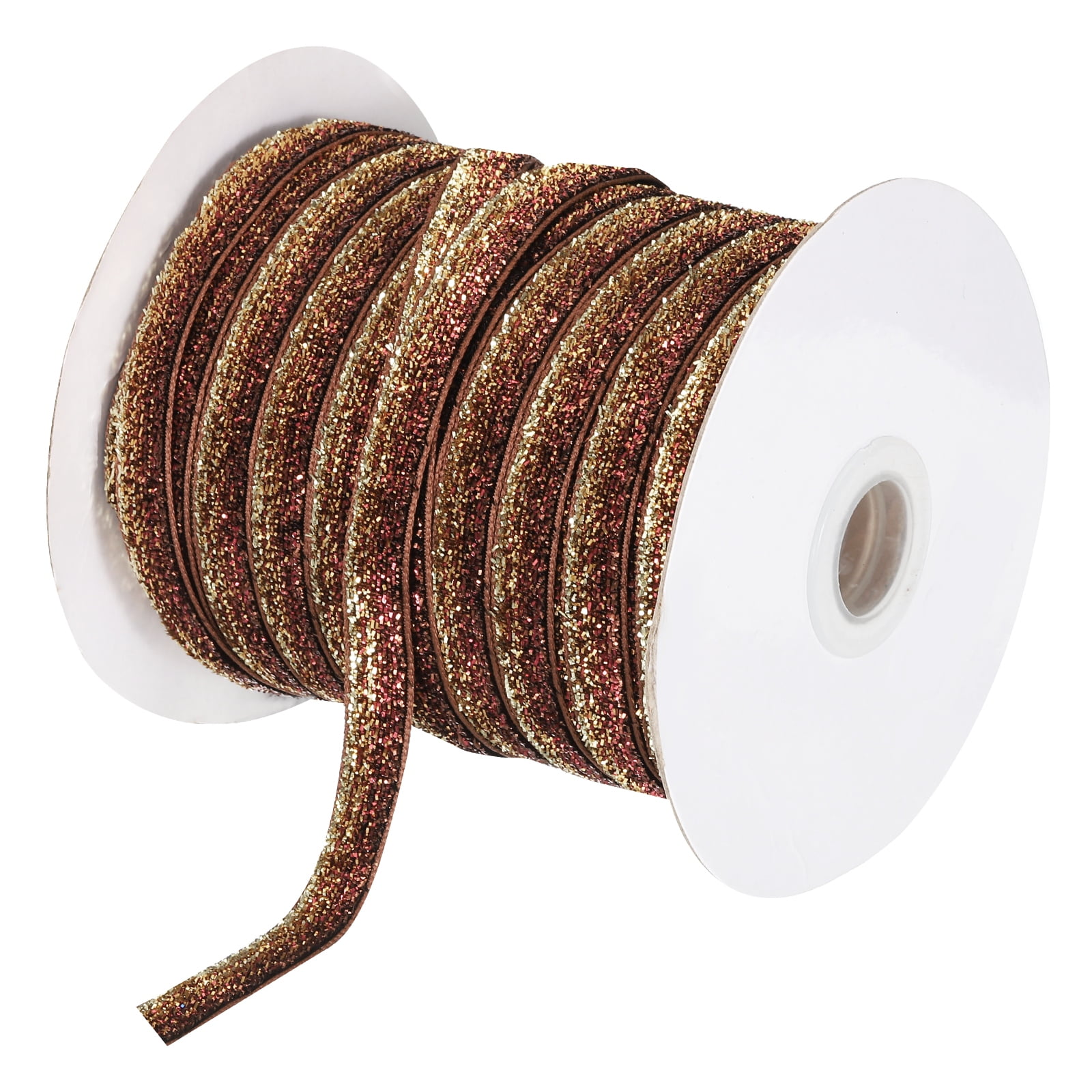 Uxcell Metallic Glitter Velvet Ribbon 3/8 Inch x 50 Yard Single Face ...