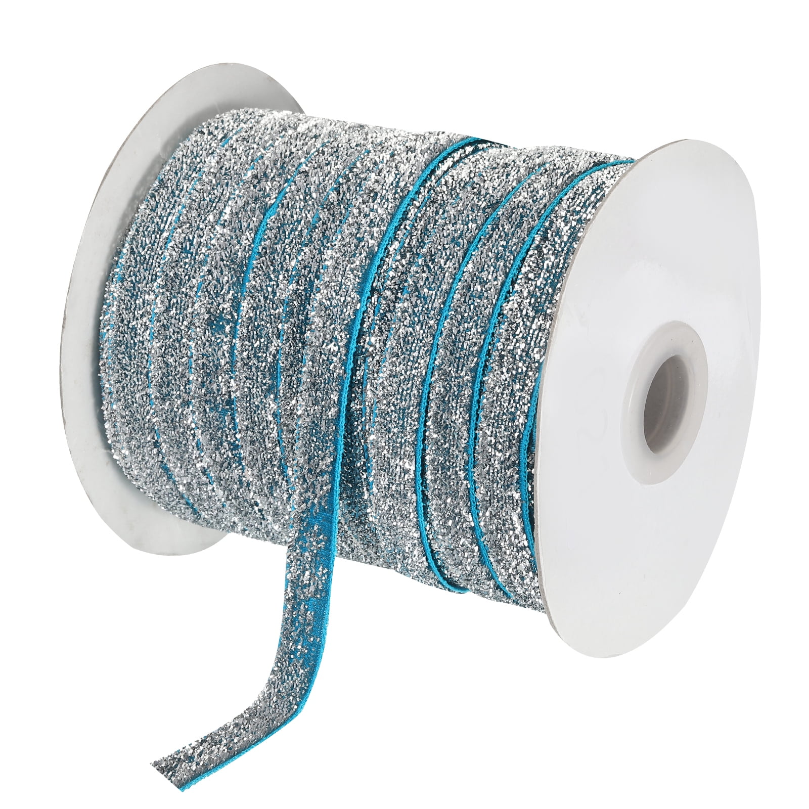 Uxcell Metallic Glitter Velvet Ribbon 3/8 Inch x 50 Yard Single Face ...