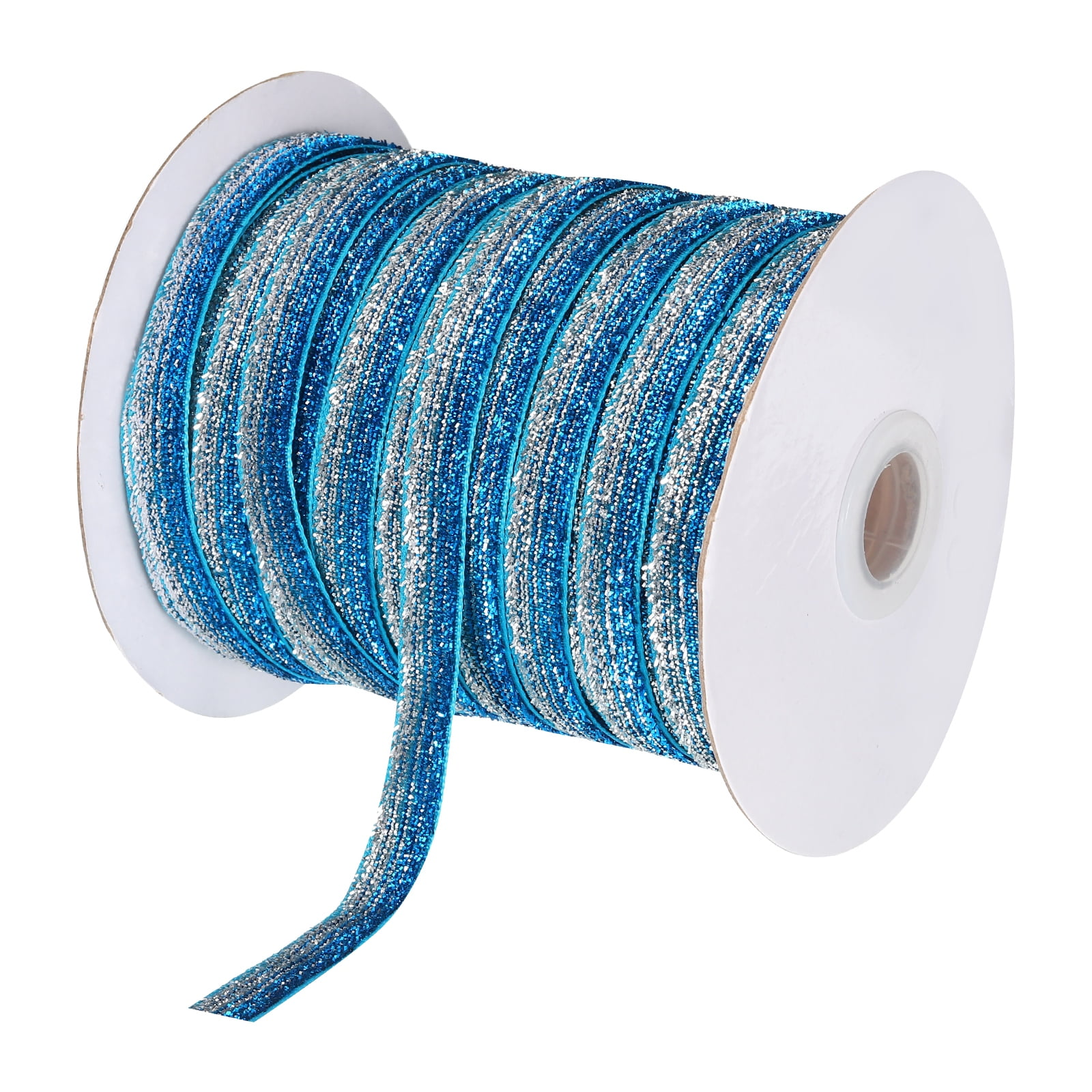 Uxcell Metallic Glitter Velvet Ribbon 3/8" x 50 Yard Single Face ...