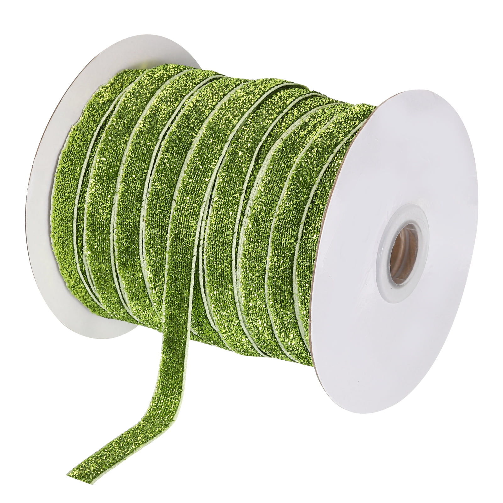 Uxcell Metallic Glitter Velvet Ribbon 3/8 Inch x 50 Yard Single Face ...