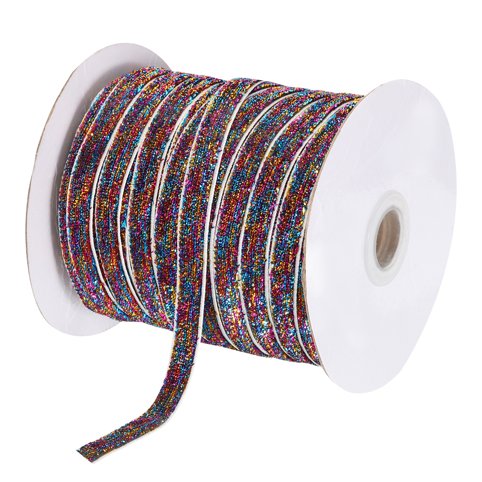 Uxcell Metallic Glitter Velvet Ribbon 3/8 Inch x 50 Yard Single Face ...