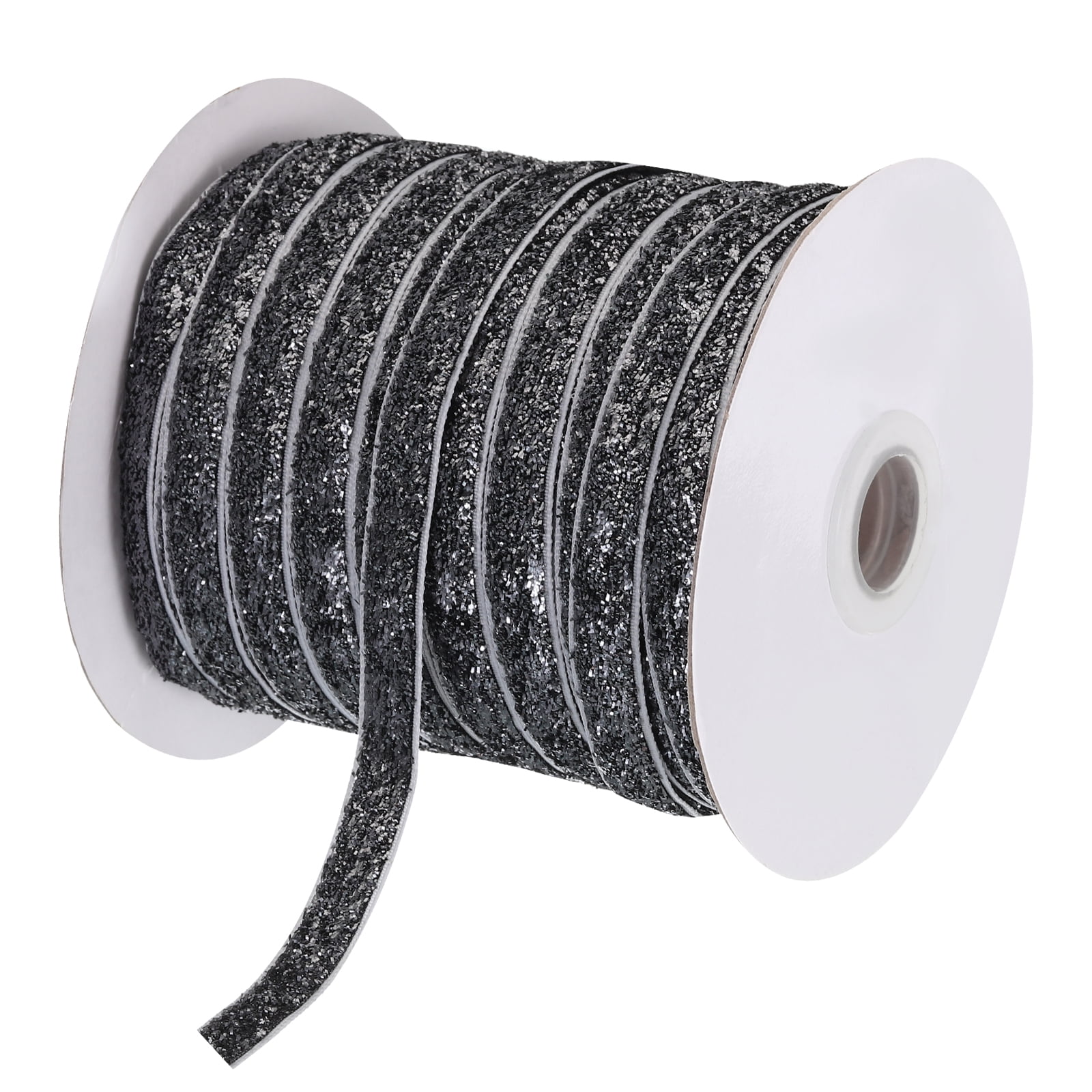 Uxcell Metallic Glitter Velvet Ribbon 3/8 Inch x 50 Yard Single Face ...