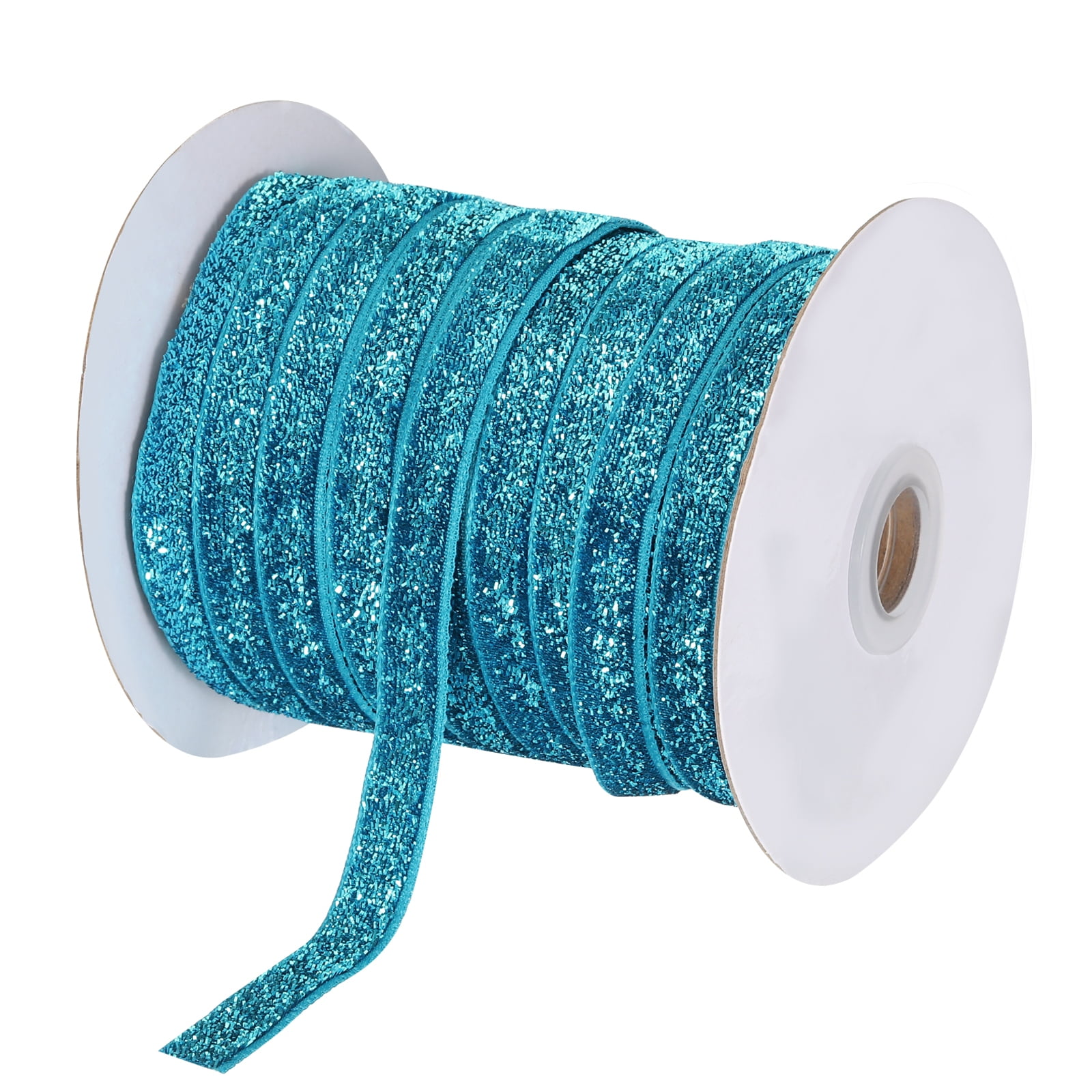 Uxcell Metallic Glitter Velvet Ribbon 3/8 Inch x 50 Yard Single Face ...