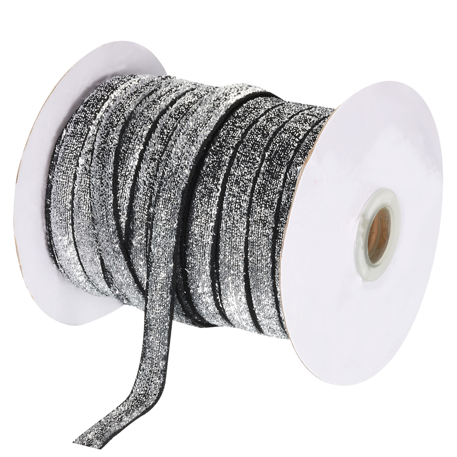 Uxcell Metallic Glitter Velvet Ribbon 3/8 Inch x 50 Yard Single Face ...