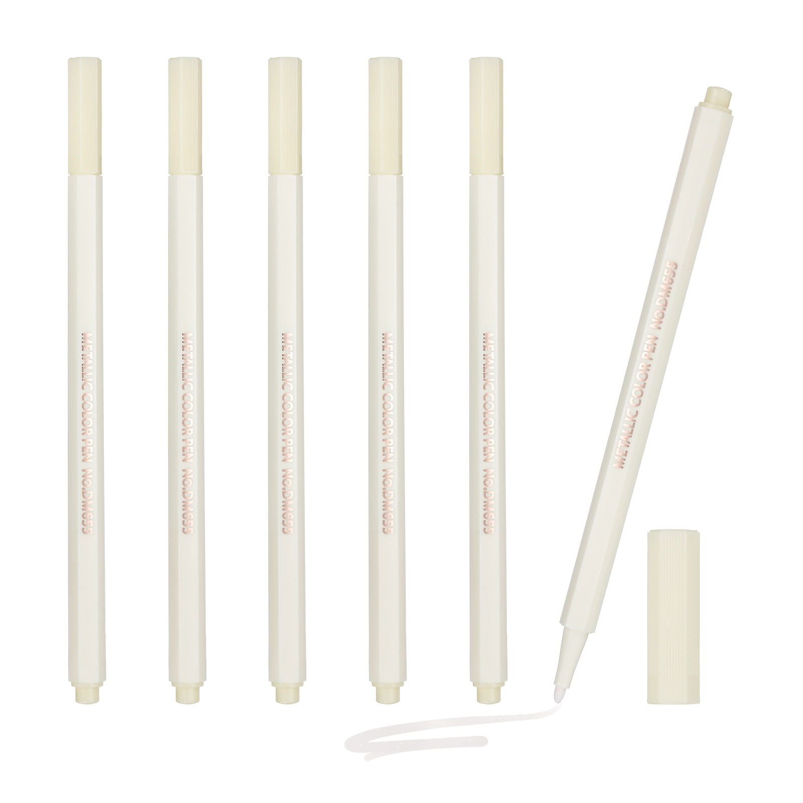 Uxcell Metallic Marker Pens, 6Pcs Permanent Markers Medium Tip Quick ...